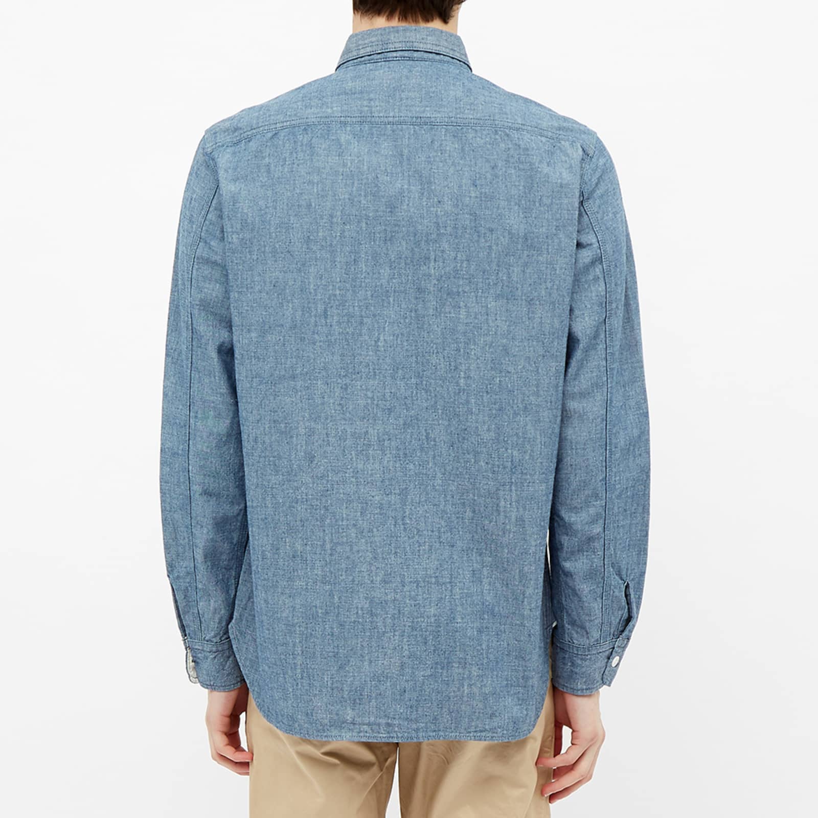 Beams Plus Chambray Work Shirt Blue Chambray | END. (US)