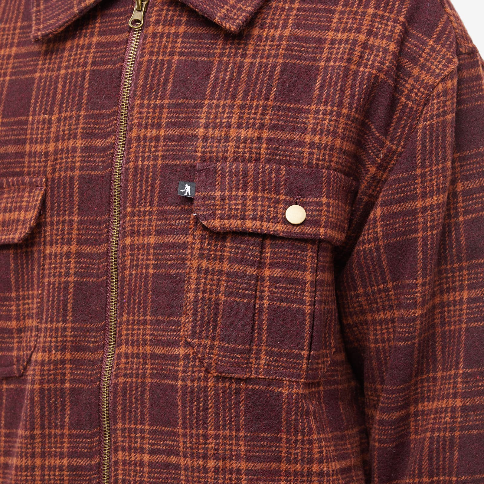 Pass~Port Workers Check Flannel Jacket Maroon | END. (US)