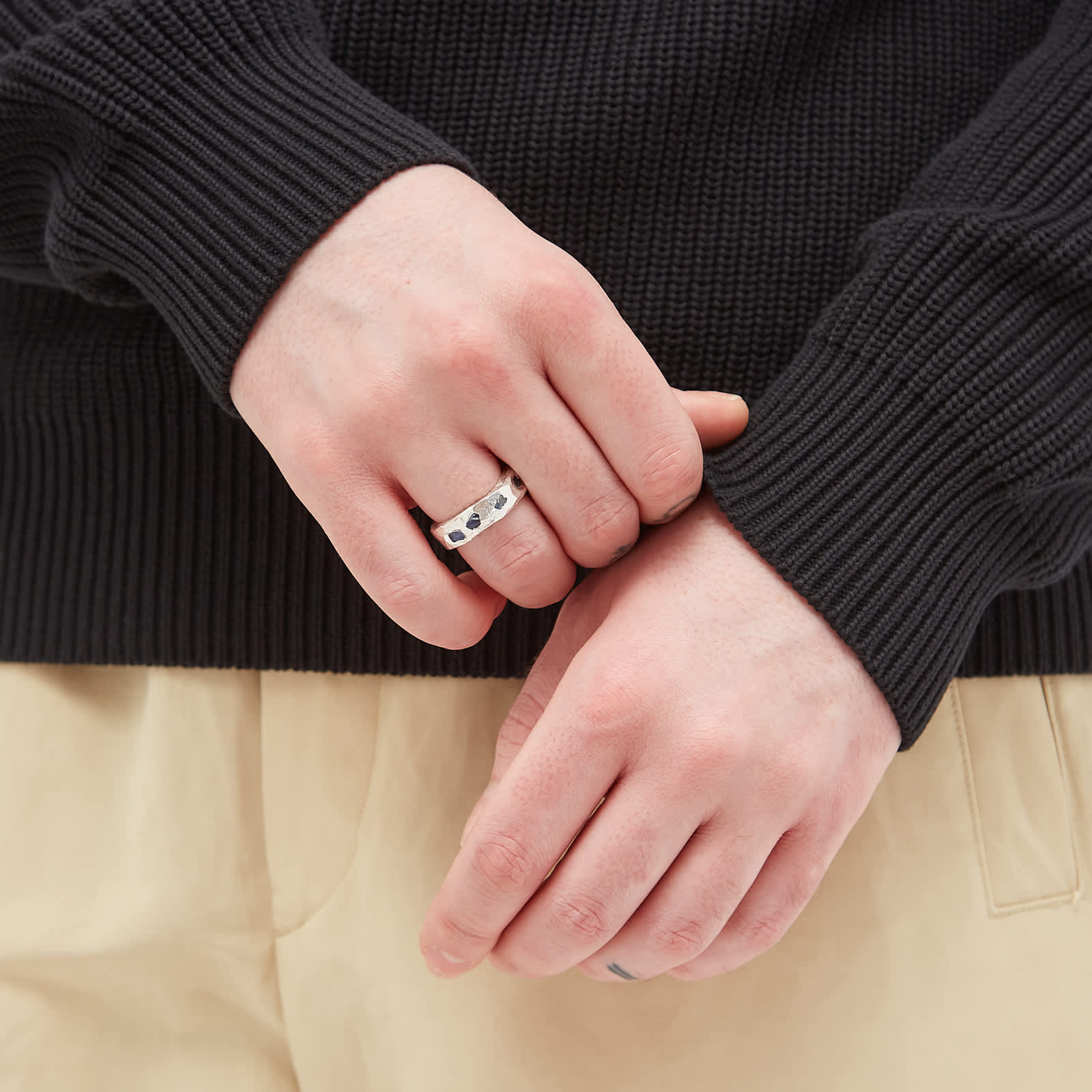 The Ouze Sapphire Scatter Band Ring Silver & Blue | END. (Global)