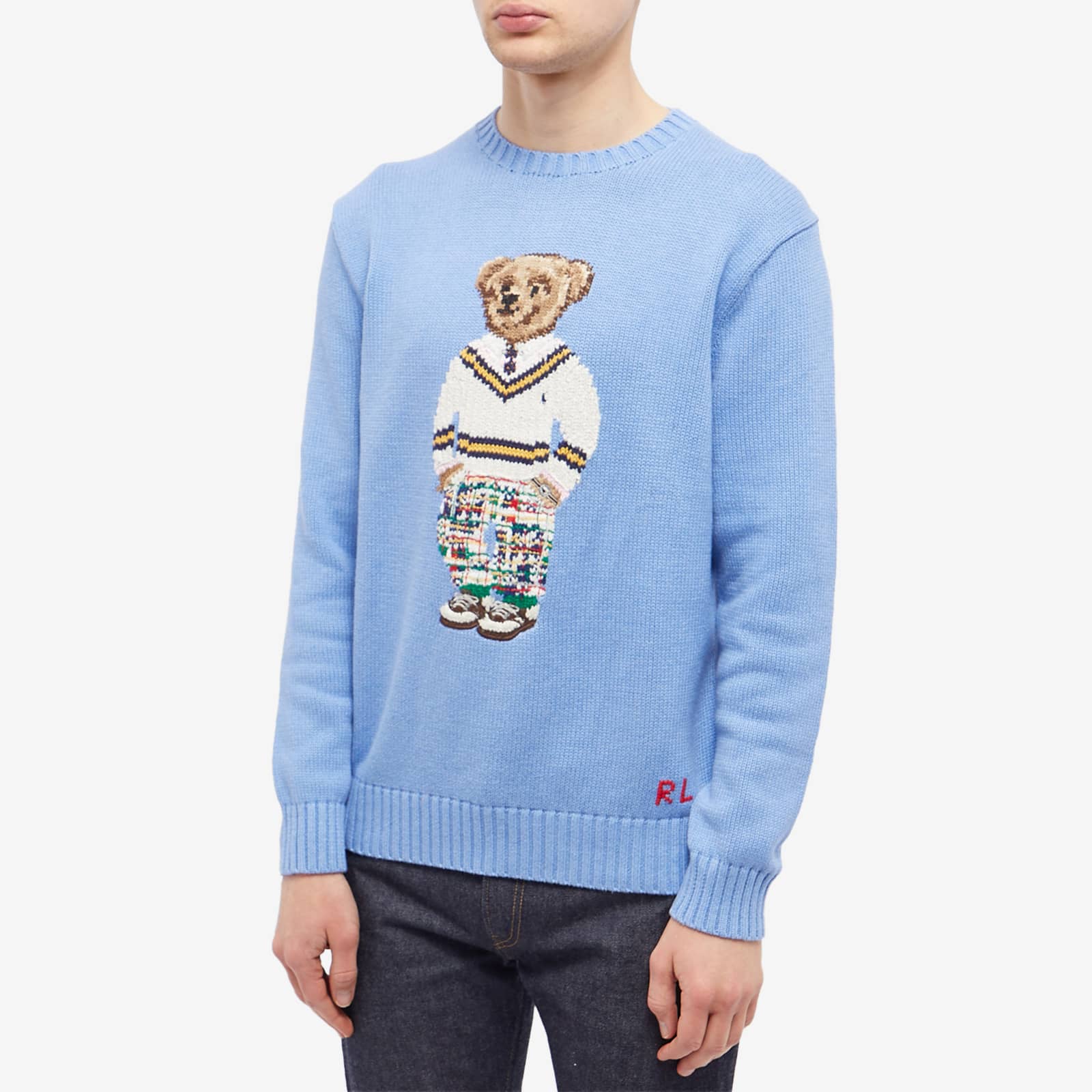 Polo Ralph Lauren Cricket Bear Crew Knit Soft Royal | END.
