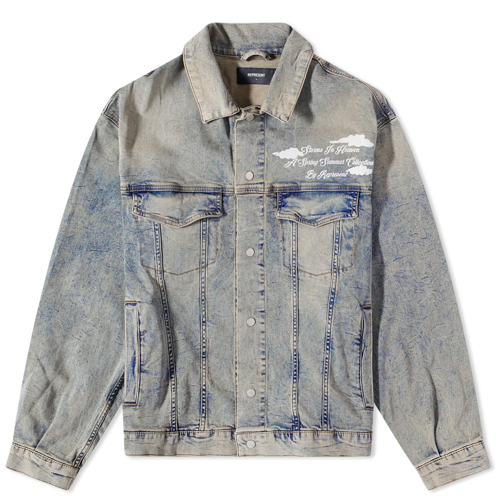 Represent Storms In Heaven Denim Jacket Blue Cream | END. (GB)