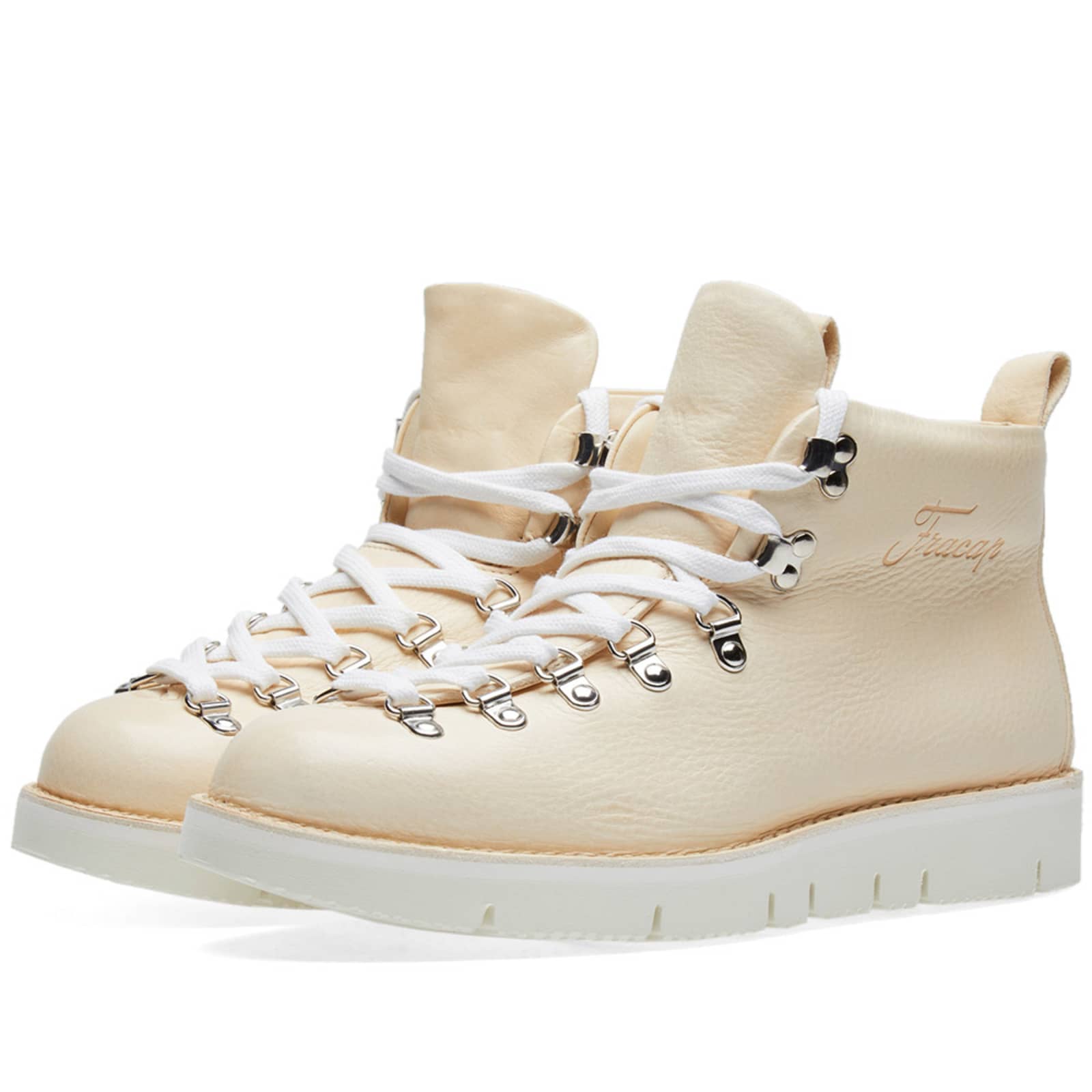 Fracap M120 Cut Vibram Sole Scarponcino Boot Natural & Flat White Laces ...