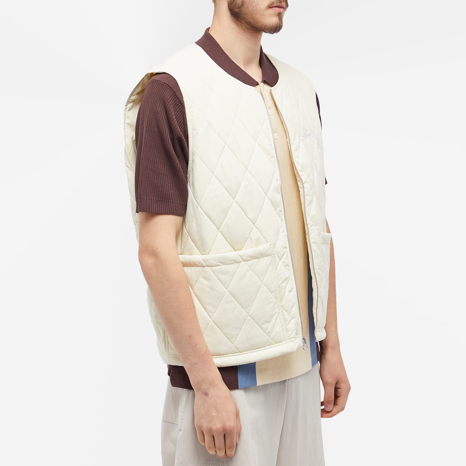 Stussy Diamond Quilted Vest Cream | END. (GB)
