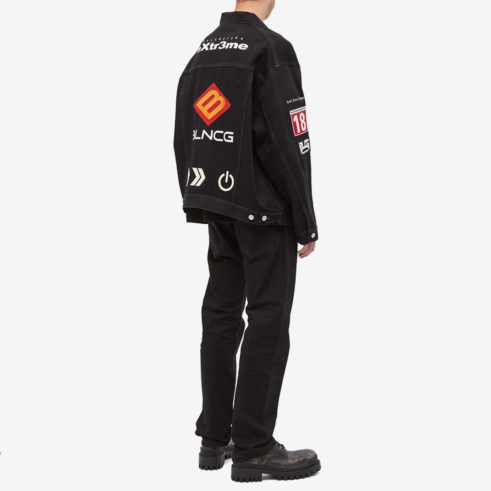 Balenciaga Gamer Logo Denim Jacket Washed Black | END.