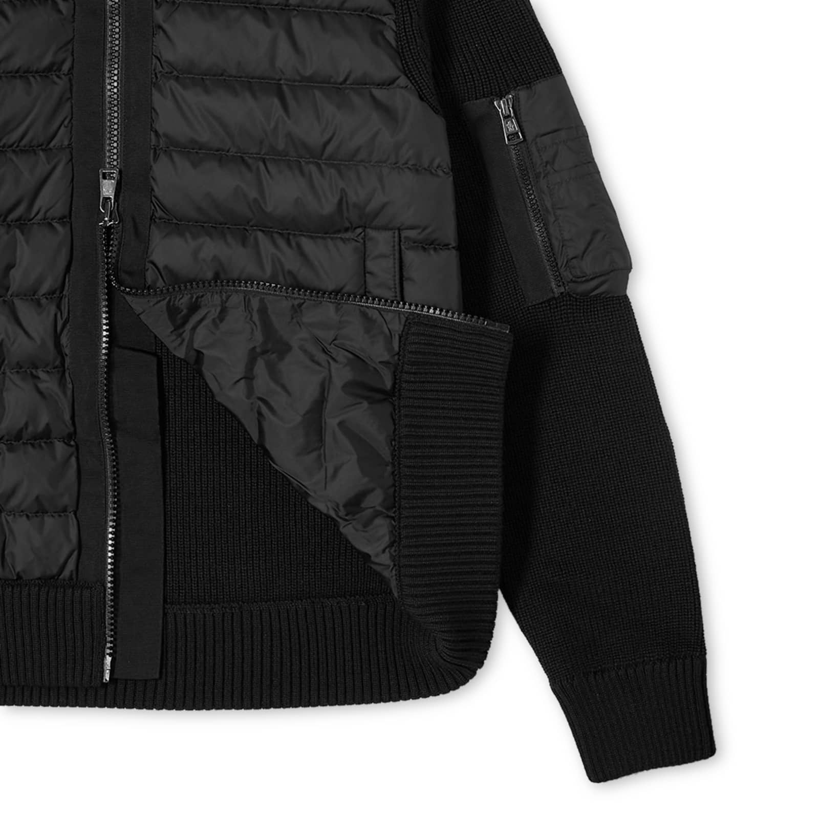 Moncler Hooded Down Knit Jacket Black | END. (GB)