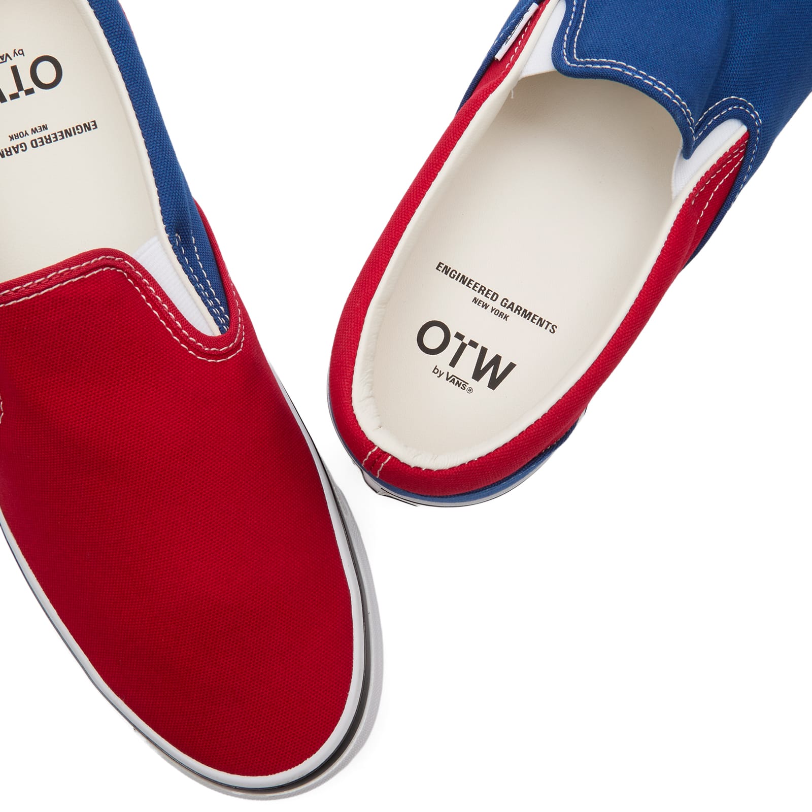 Vans x Engineered Garments OTW Classic Slip-On 98 Sneaker Red & Navy | END. (US)
