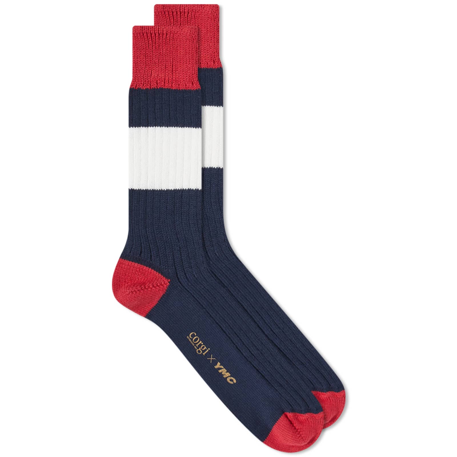 YMC Rib Sport Sock Navy | END.
