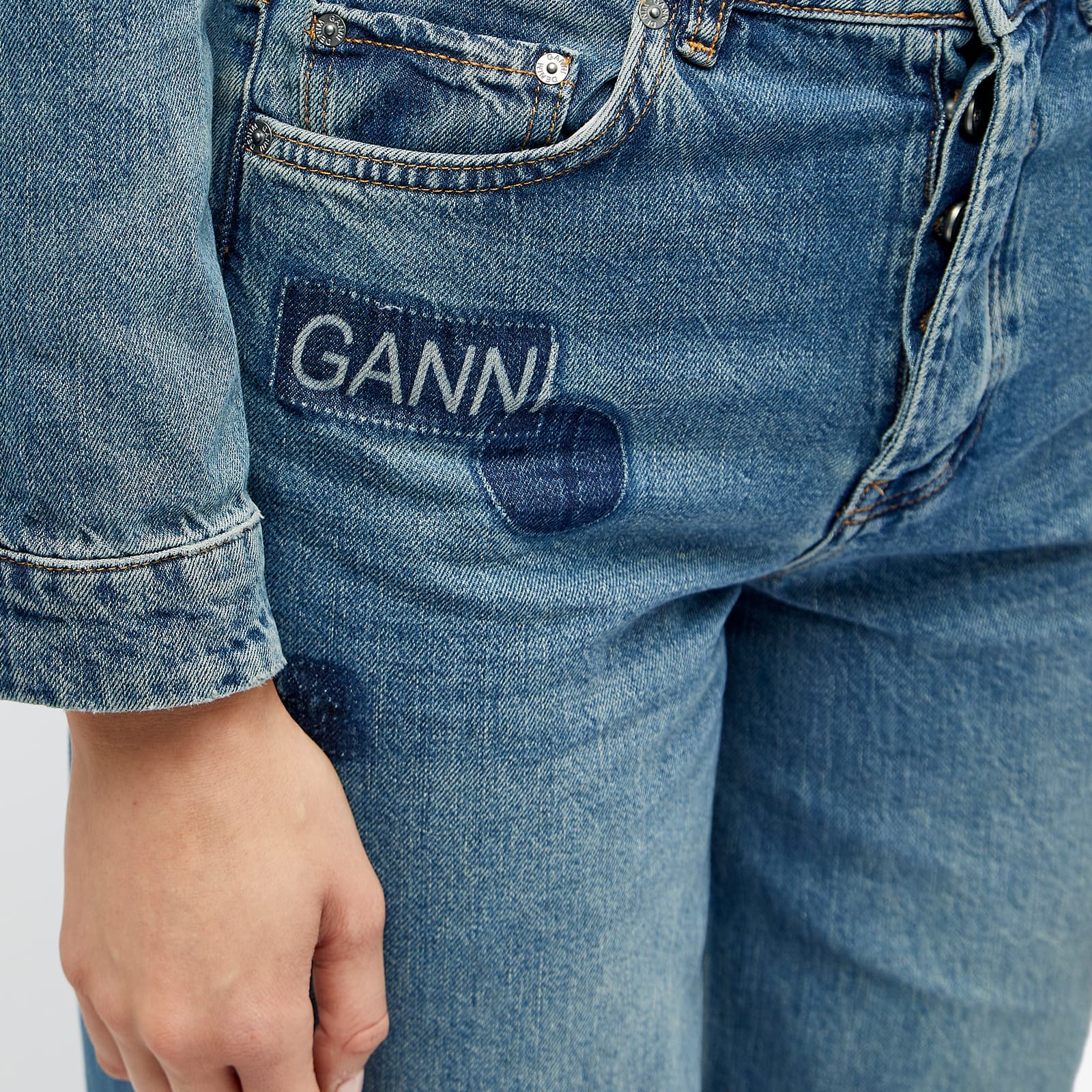 GANNI Patch Denim Izey Tint Wash | END. (KR)