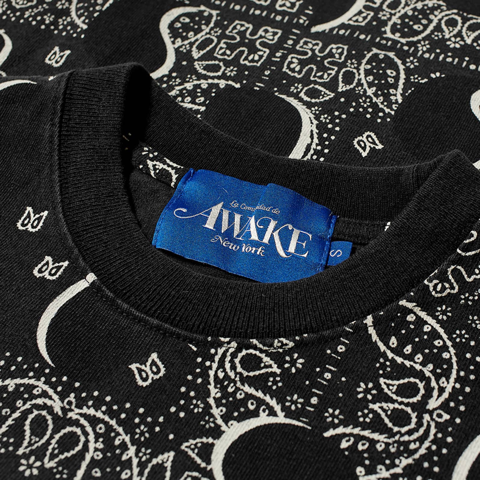 Awake NY Long Sleeve Big Paisley T-Shirt Black | END. (US)