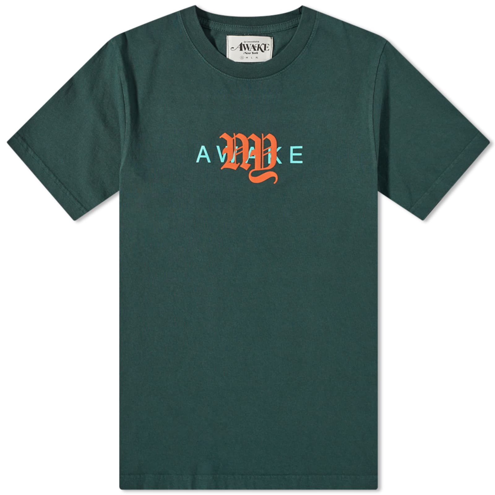 Awake NY College Logo T-Shirt Dark Green | END.