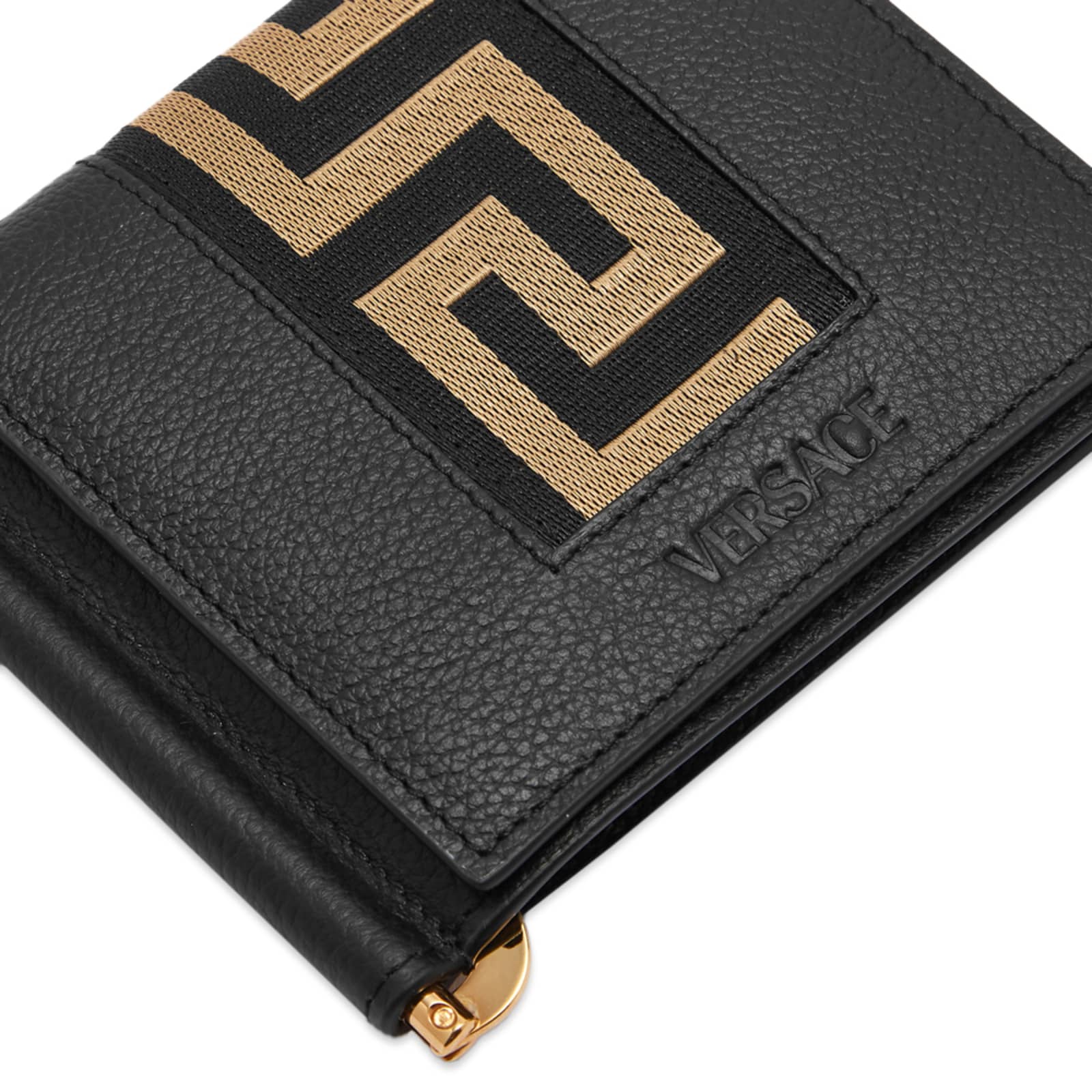 Versace Greek Band Billfold Wallet Black & Gold | END. (AU)