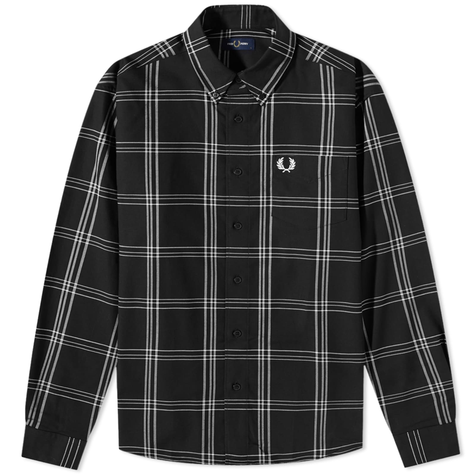 Fred Perry Twill Check Shirt Black | END. (US)