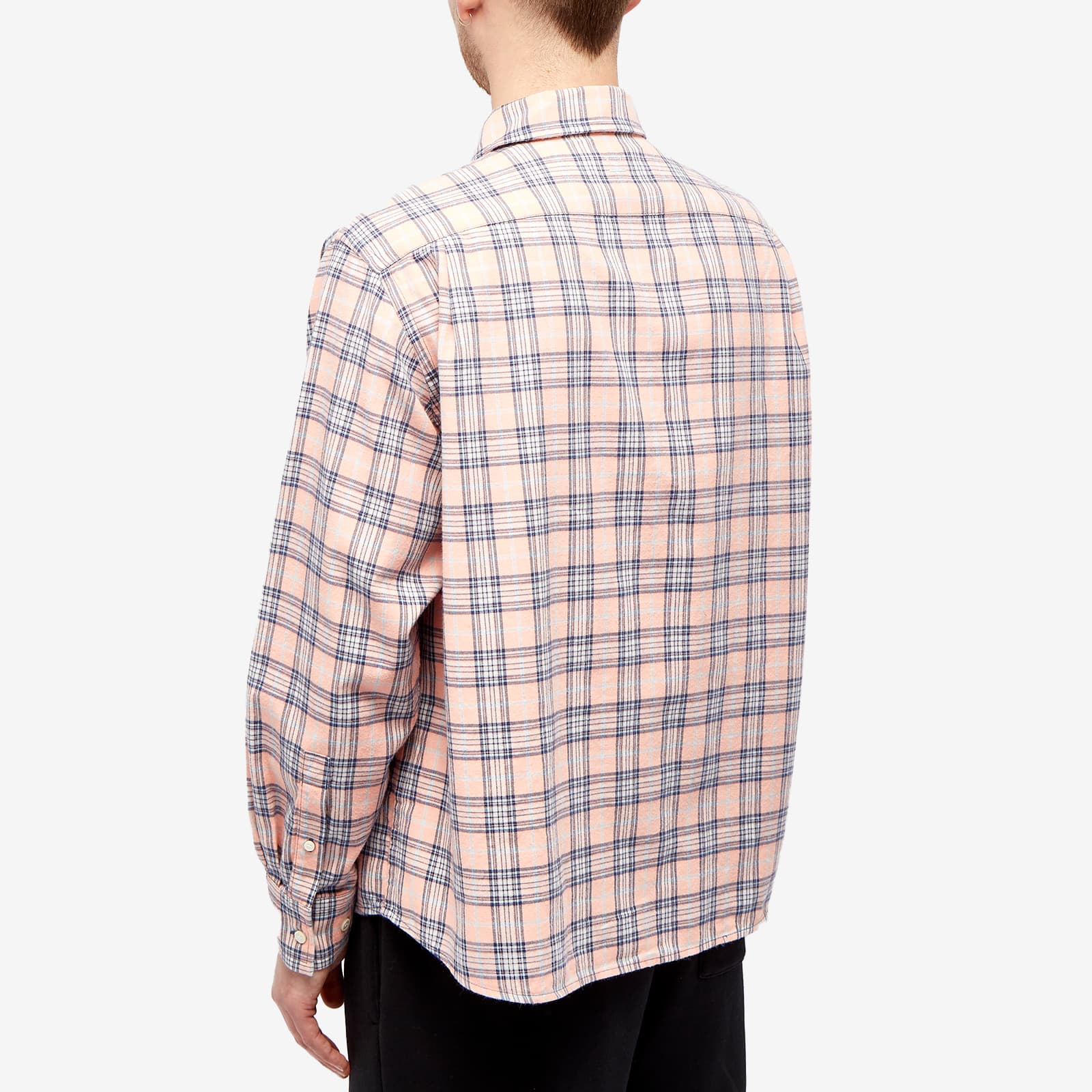 Acne Studios Sarlie Dry Flannel Check Shirt Pink & Blue | END. (GB)