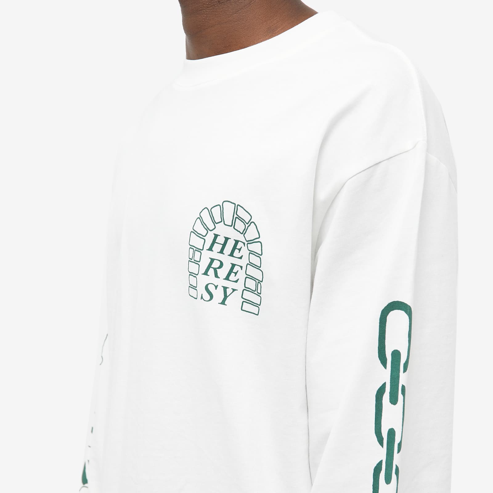 Heresy Long Sleeve Green Knight T-Shirt Ecru | END. (GB)