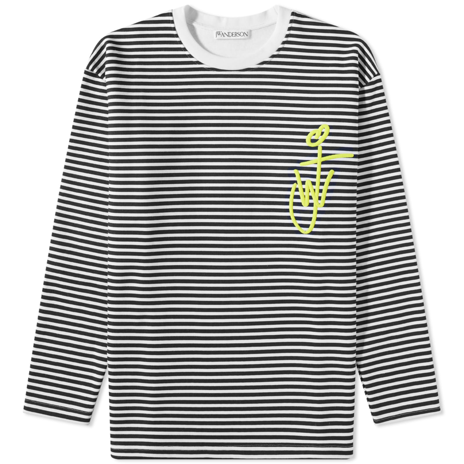 JW Anderson Long Sleeve Crew T-Shirt Black & White | END. (GB)
