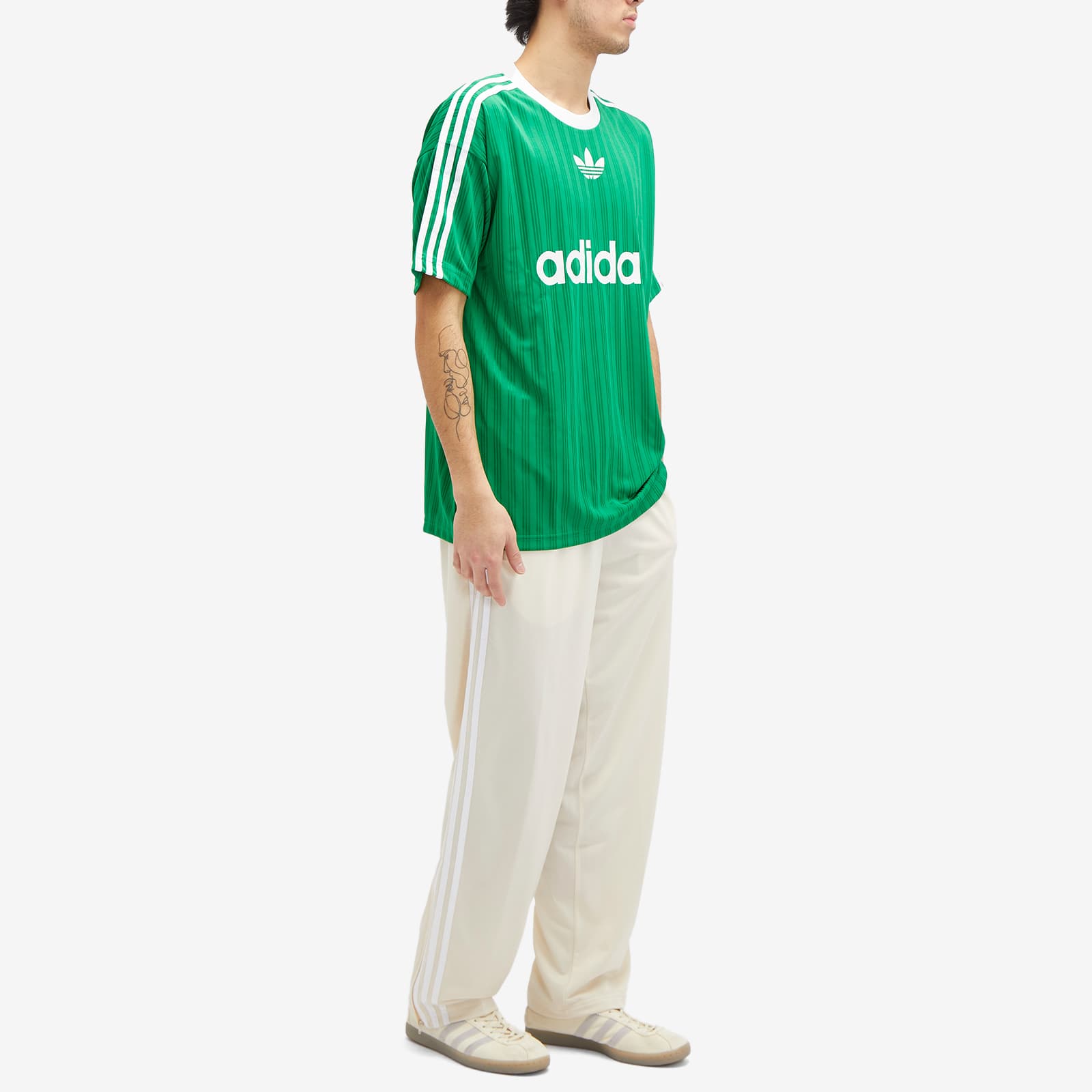 Adidas Adicolor Poly T-shirt Green & White | END.