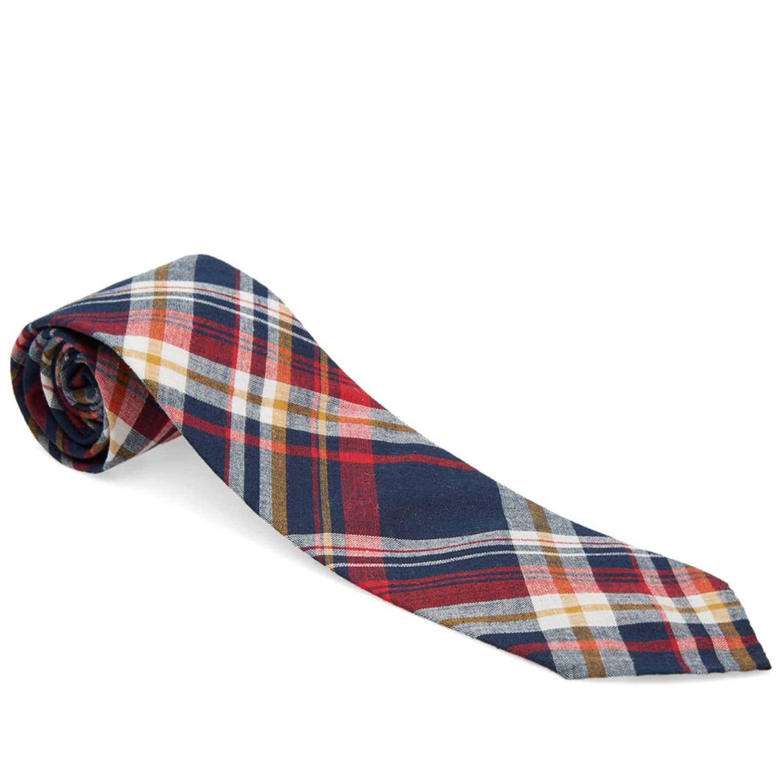Beams Plus Madras Check Tie Navy | END.