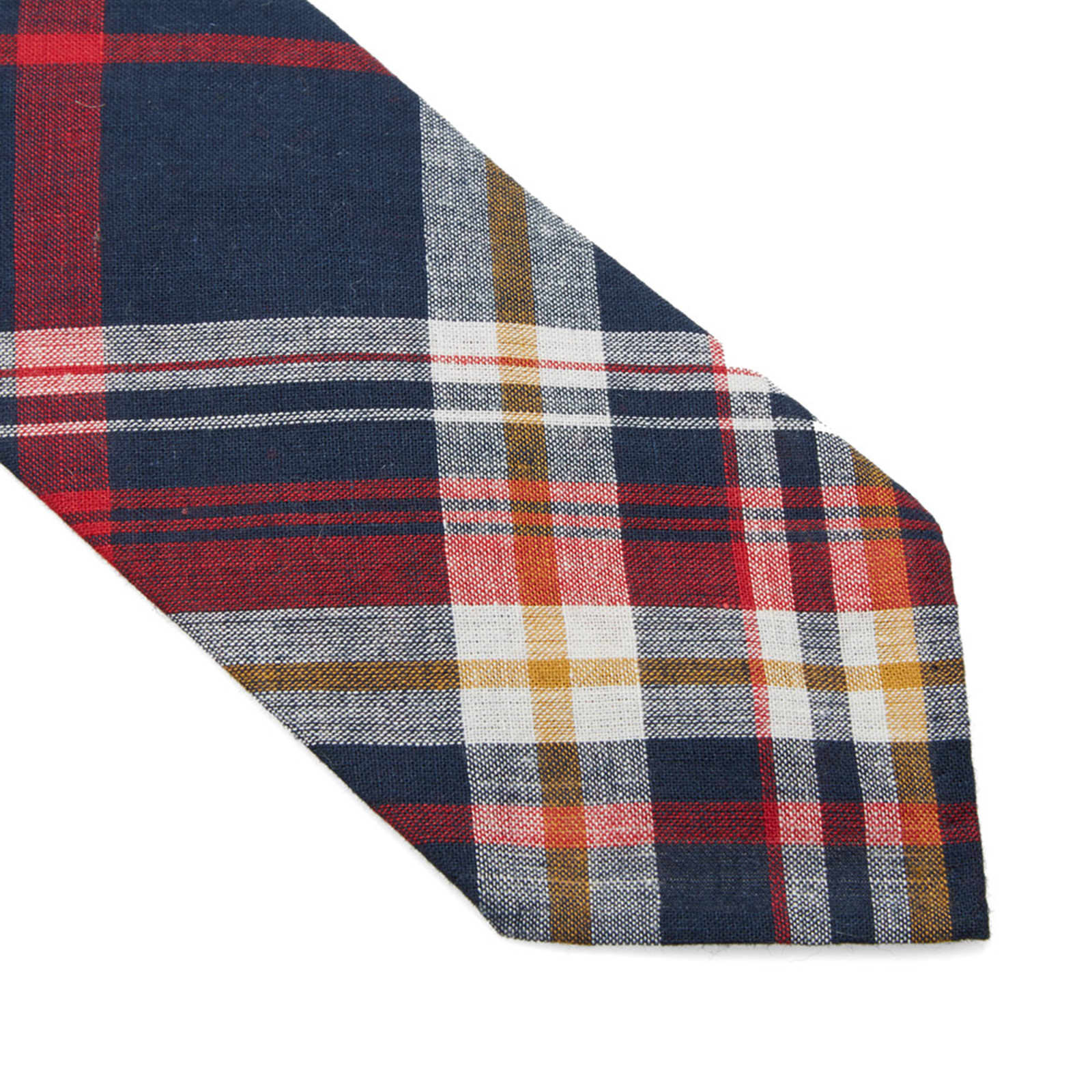 Beams Plus Madras Check Tie Navy | END.