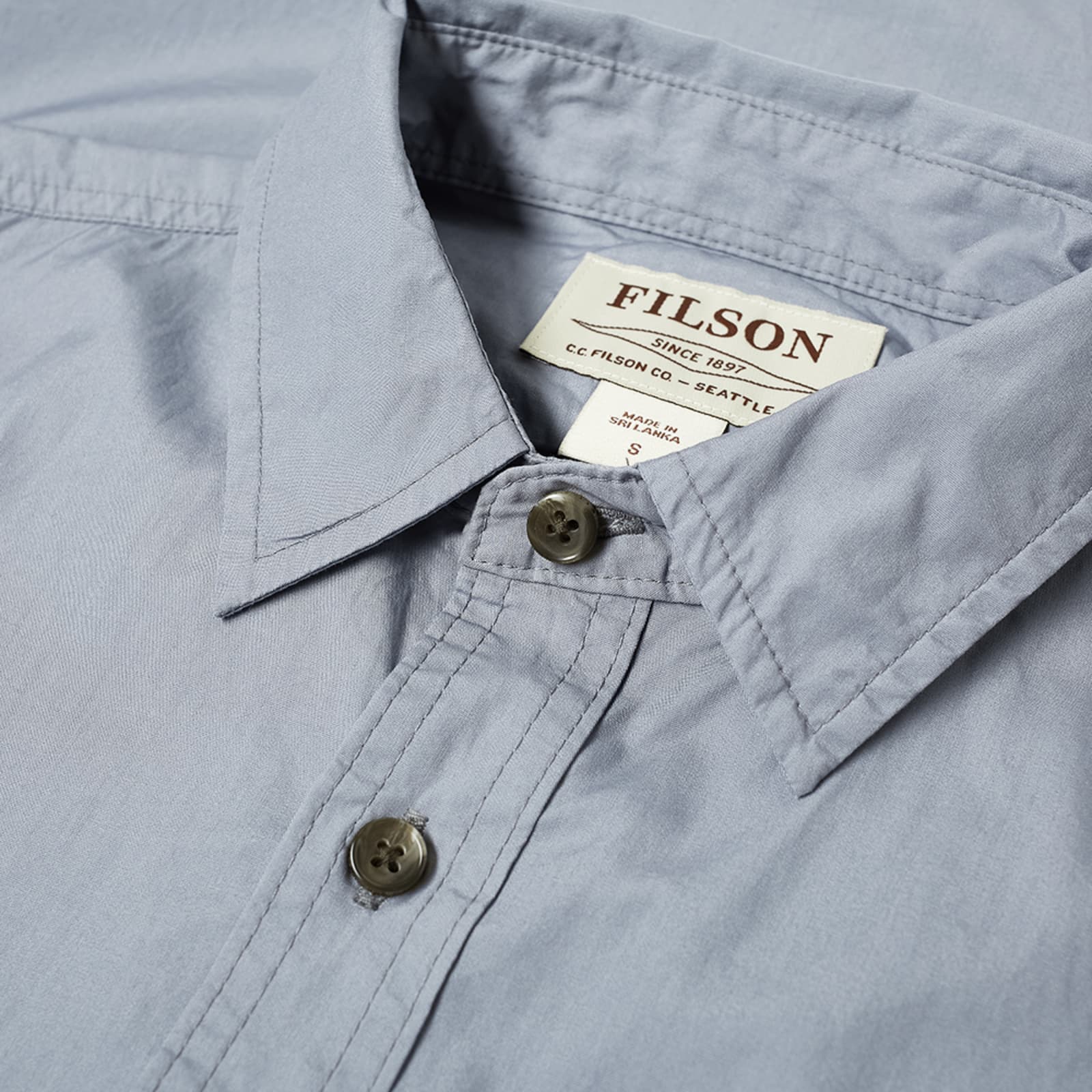 Filson Short Sleeve Feather Cloth Shirt Smoke Blue | END.