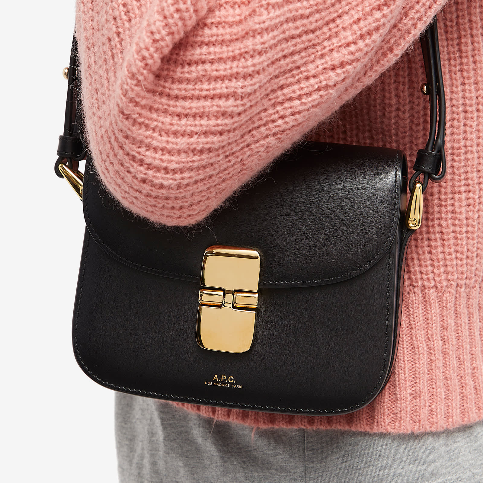 A.P.C. Grace Mini Shoulder Bag Black | END.