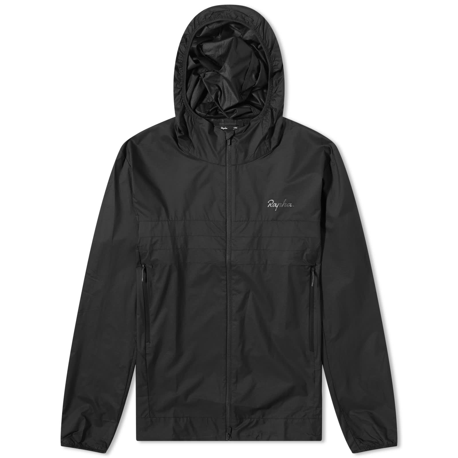 Rapha Explore Hooded Lightweight Jacket Black & Black | END. (GB)