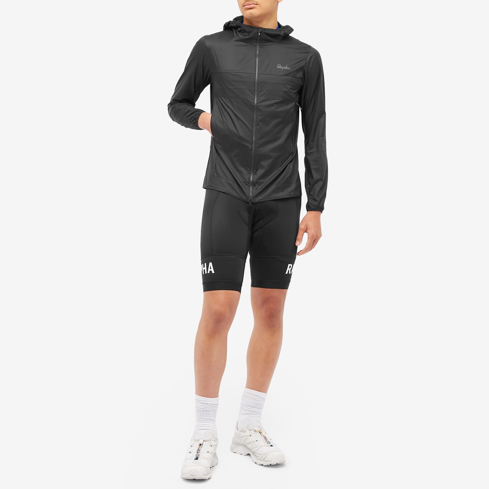 Rapha Explore Hooded Lightweight Jacket Black & Black | END. (GB)
