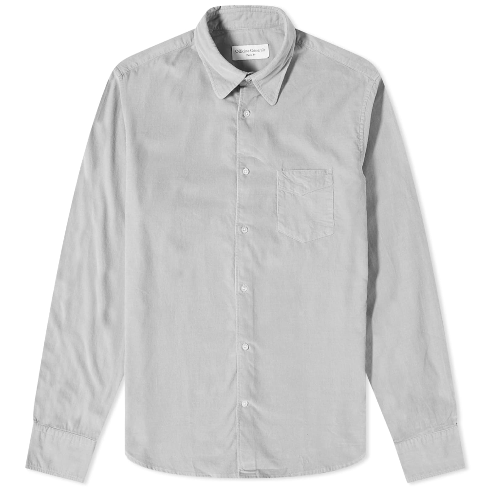 Officine Generale Benoit Corduroy Shirt Light Grey | END. (HK)