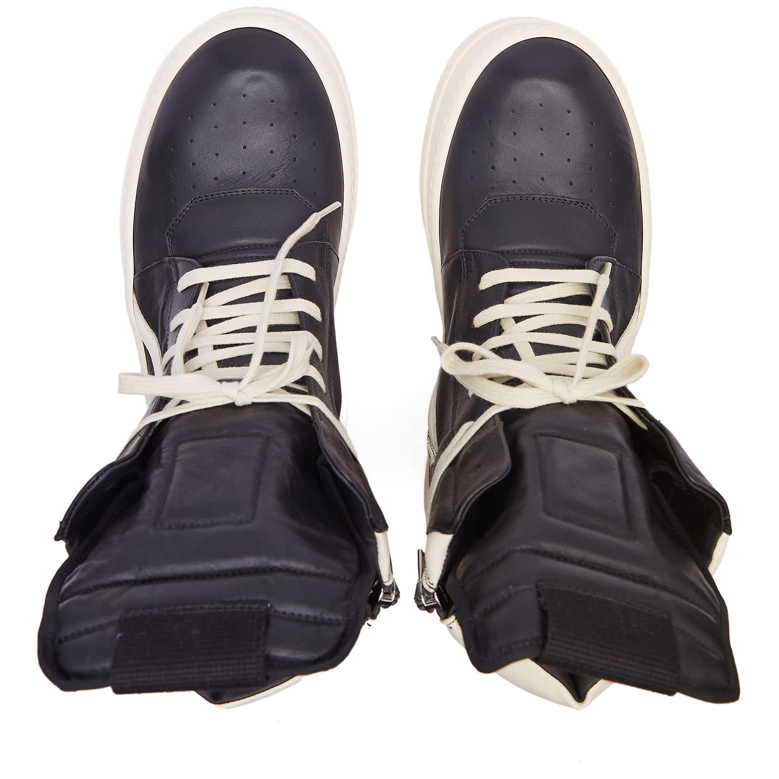 Rick Owens Bumper Geobasket Sneakers Black & Milk | END. (KR)