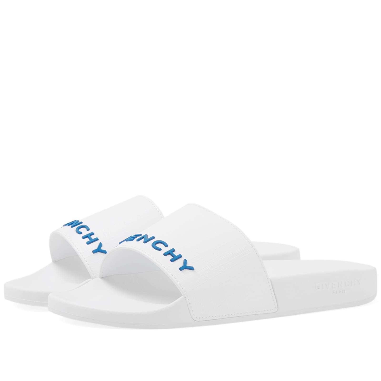 Givenchy Rubber Logo Slide White & Blue | END.