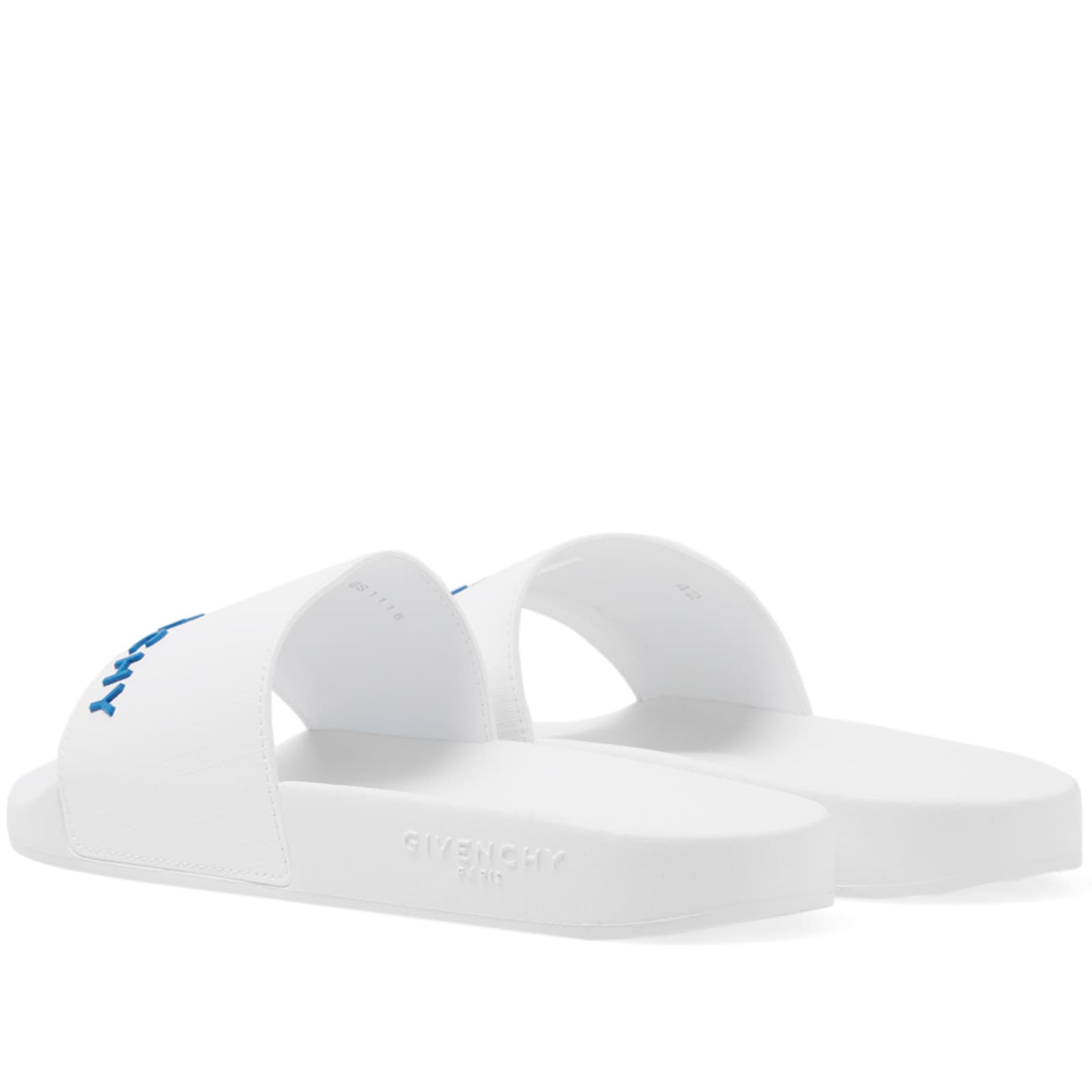 Givenchy Rubber Logo Slide White & Blue | END.