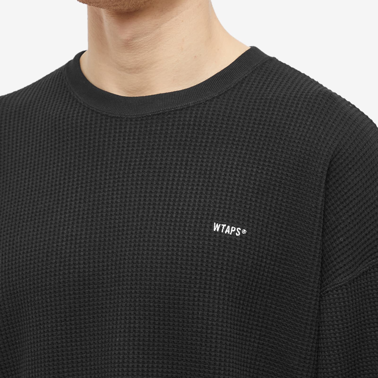 WTAPS Long Sleeve Waffle T-Shirt Black | END.