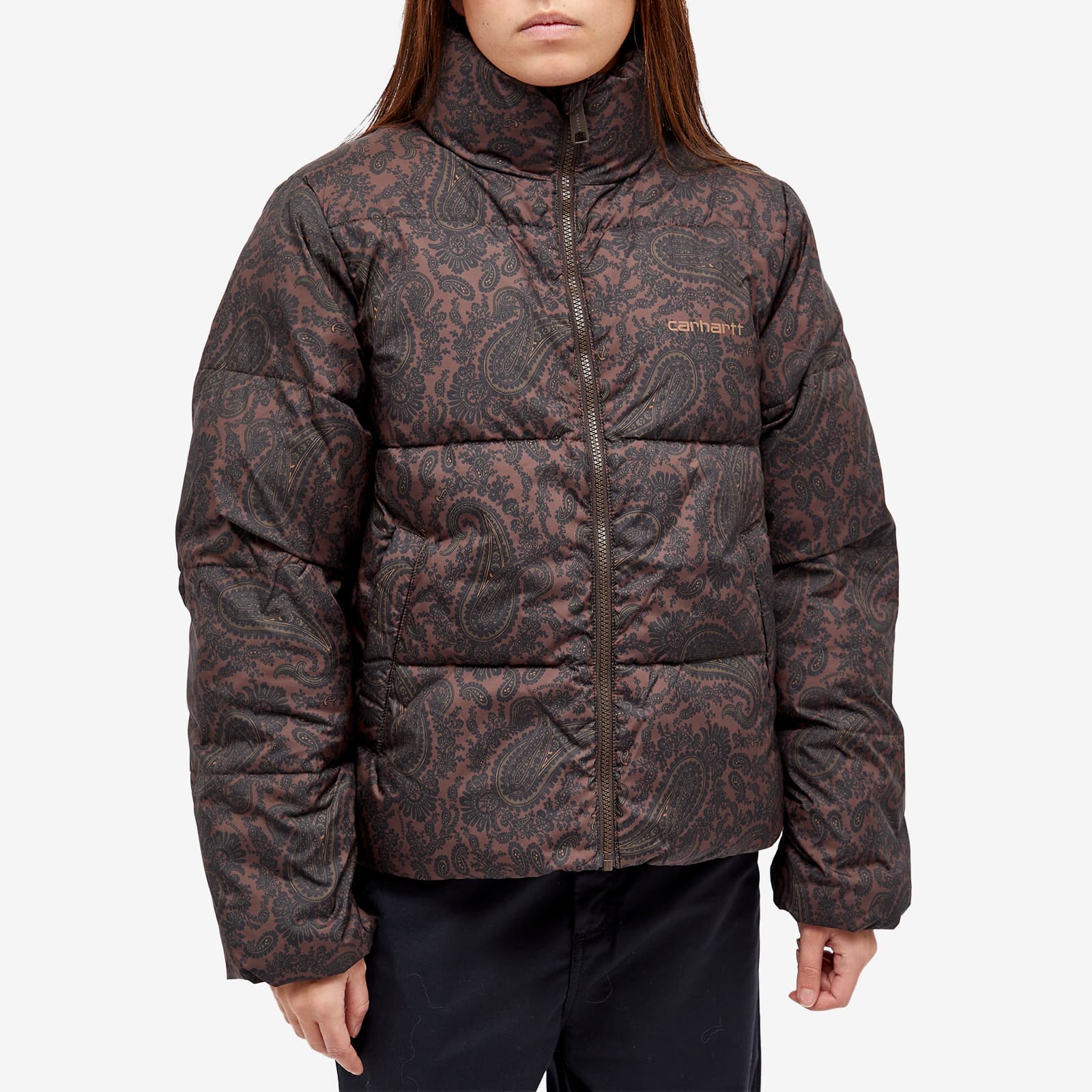 Carhartt WIP Springfield Padded Jacket Paisley Print, Buckeye & Black ...