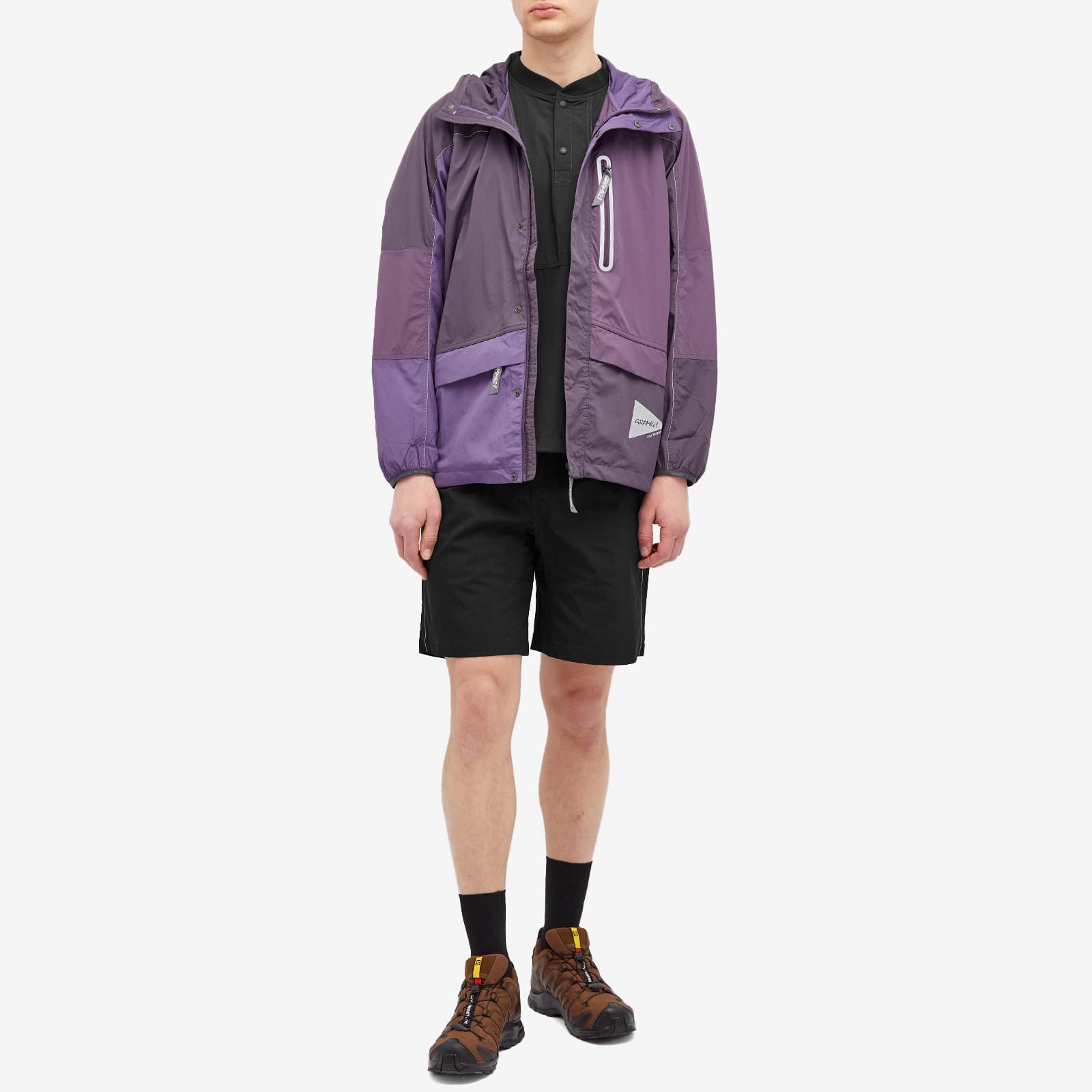 Gramicci x And Wander Patchwork Wind T-Shirt Black | END. (US)