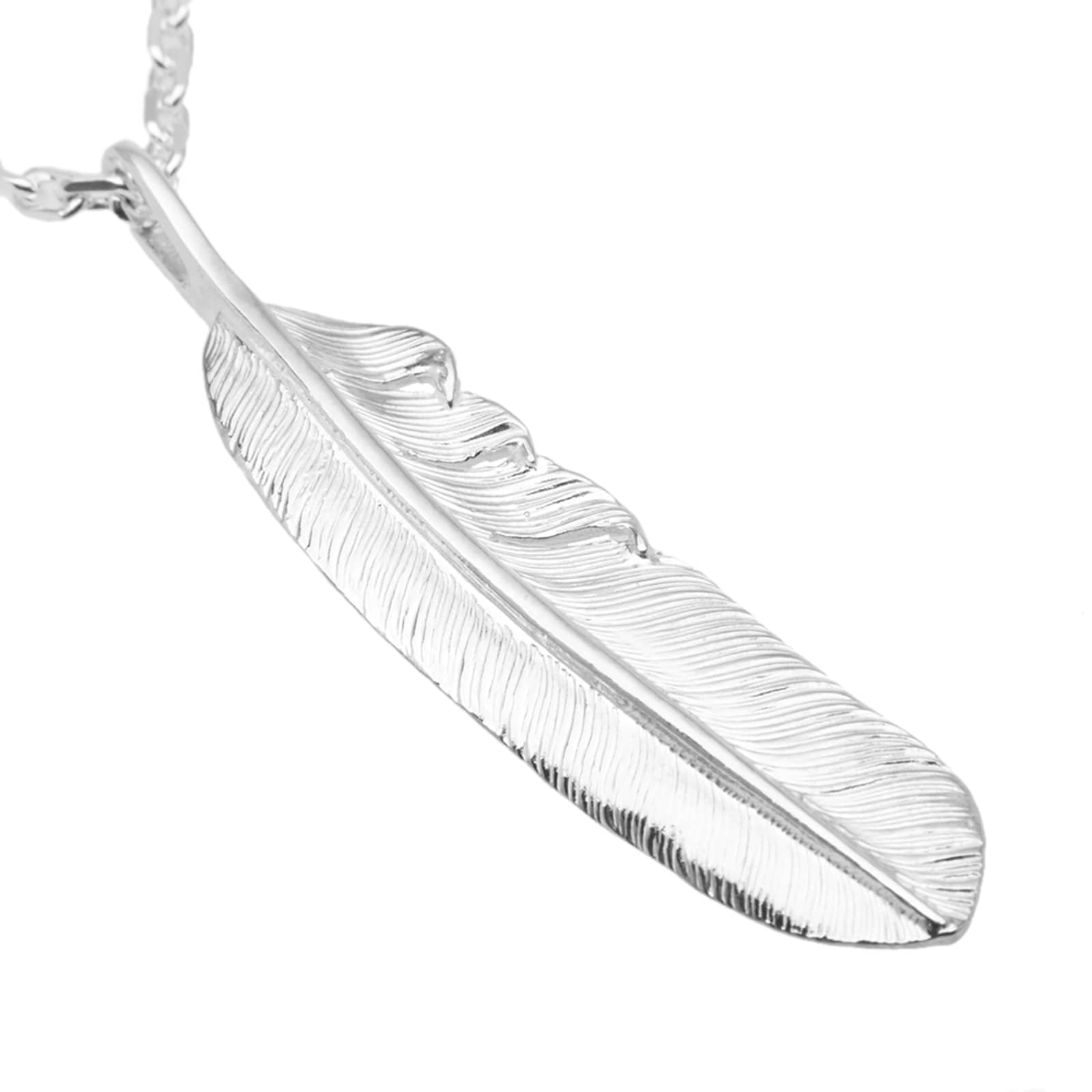 First Arrows Large Feather Pendant Silver | END. (US)