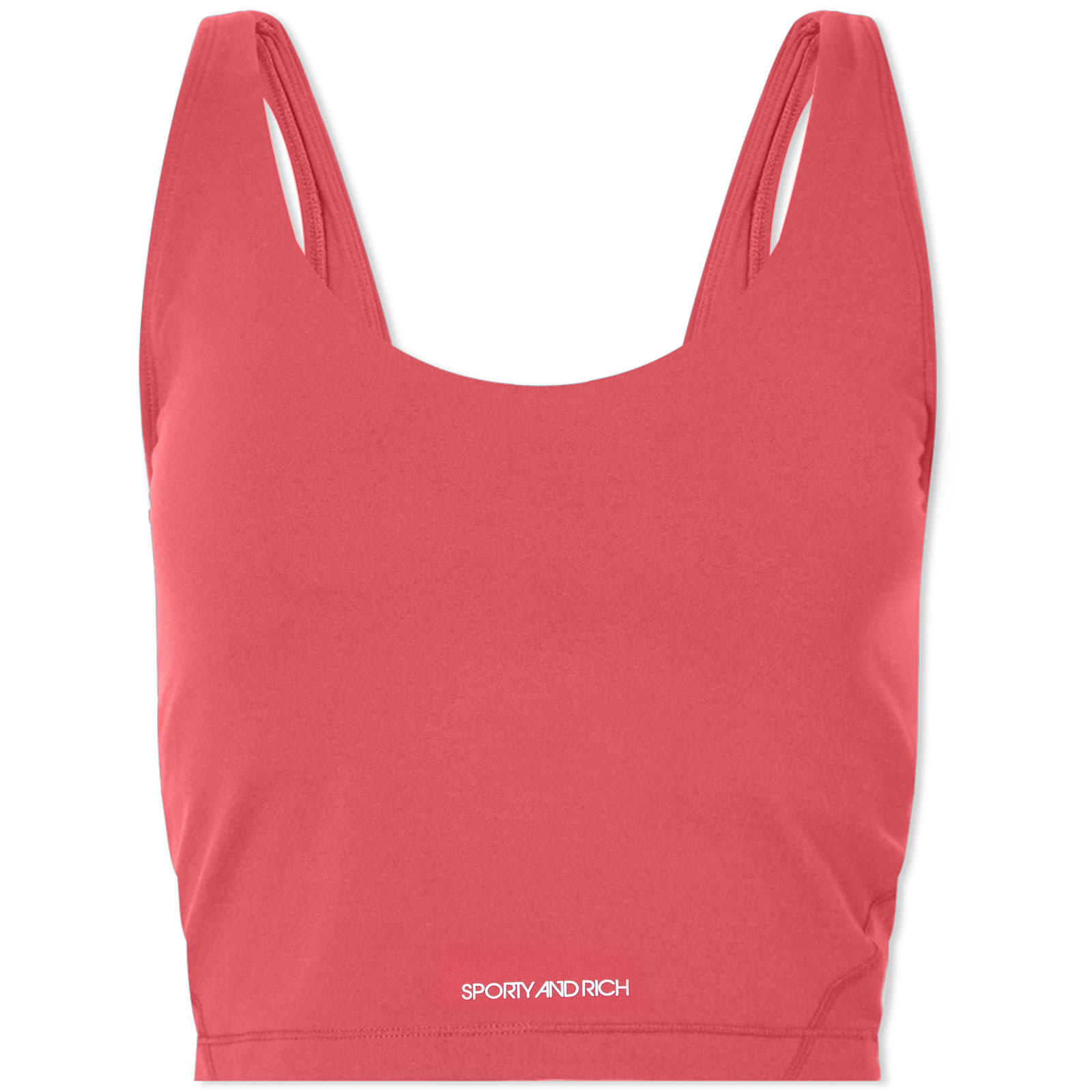 Sporty & Rich Cropped Tank Bra Top Hibiscus & White | END.