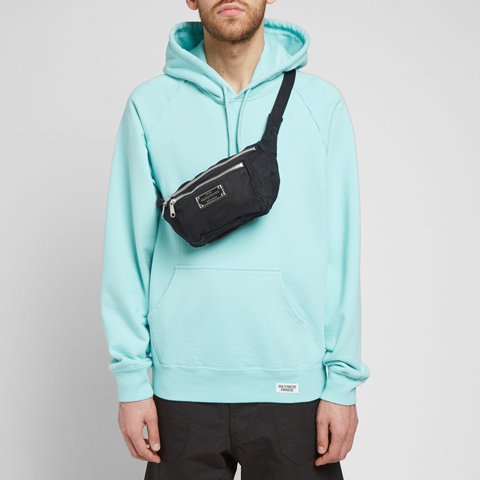 Wacko Maria Washed Canvas Waist Bag Black | END. (US)