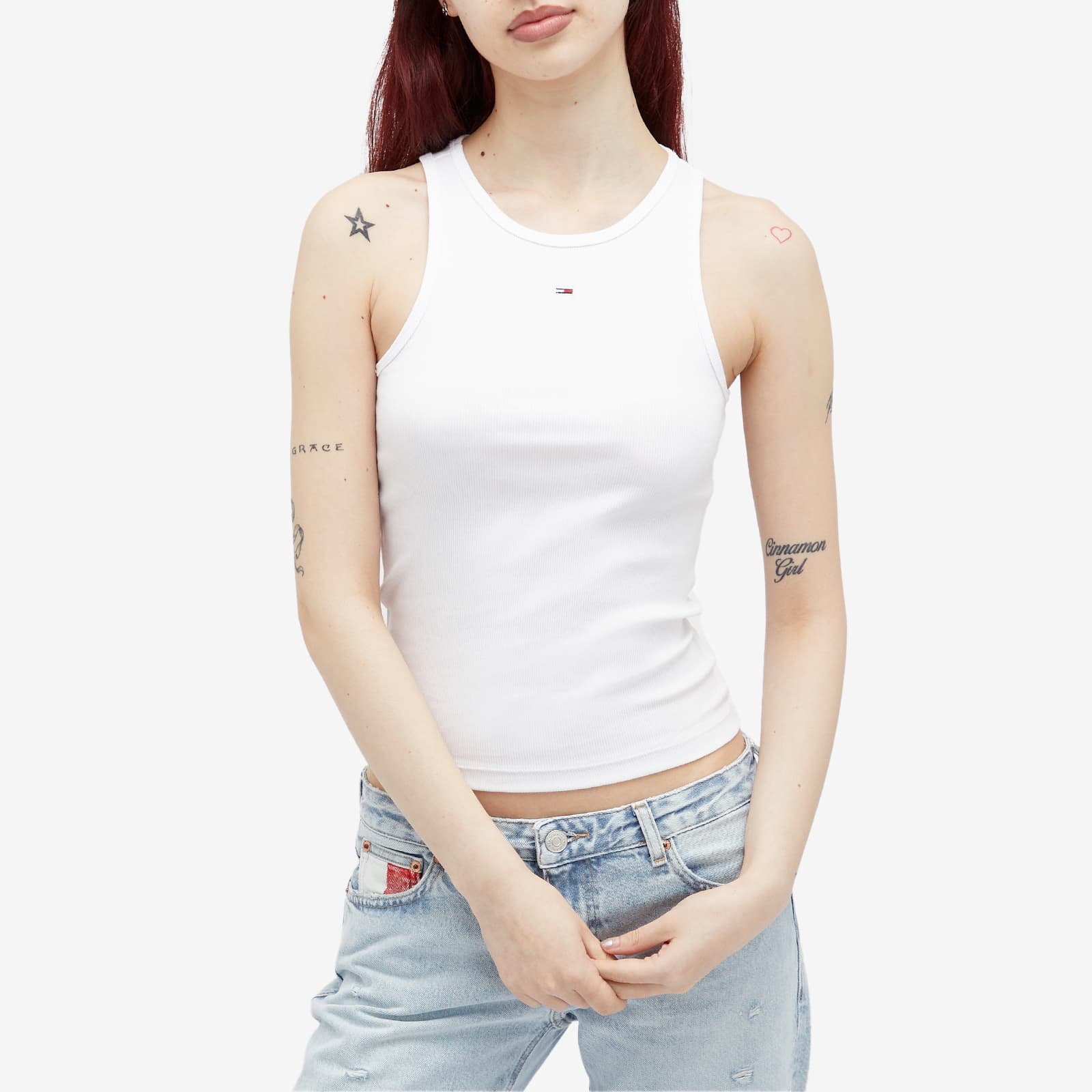 Tommy Jeans Essential Rib Tank Top White | END. (HK)