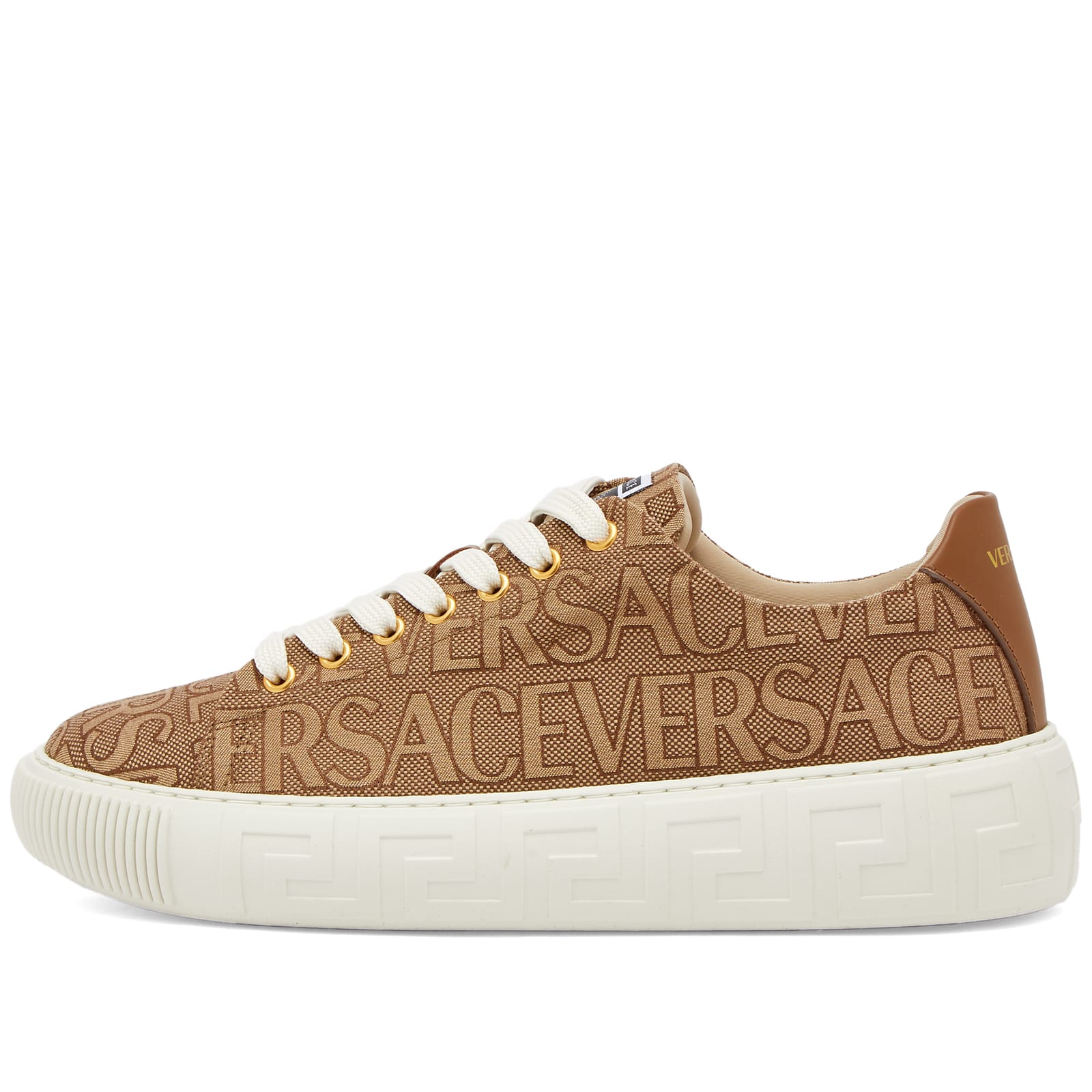 Versace All Over Logo Sneakers Beige | END. (GB)