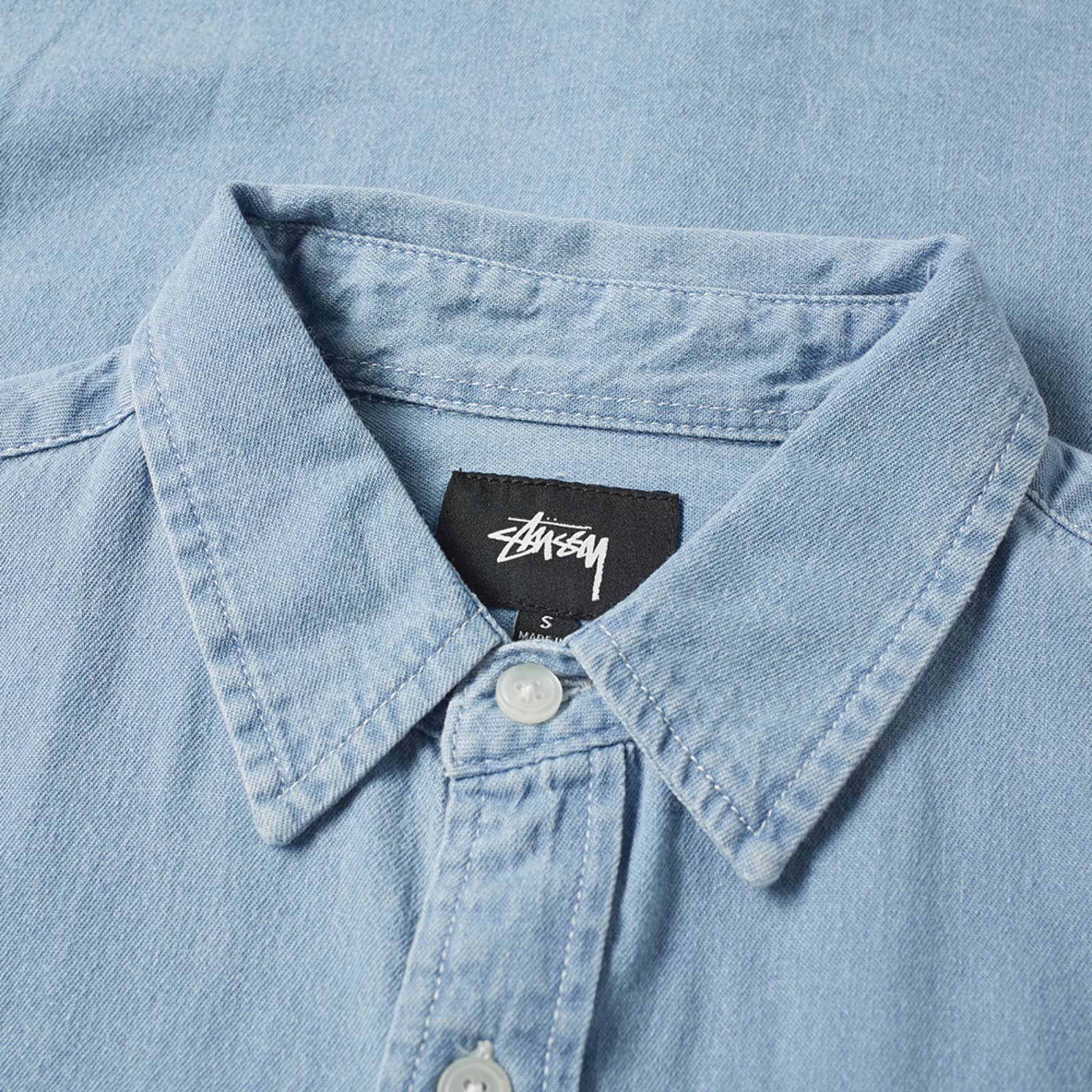 Stussy Berkeley Denim Shirt Light Blue | END.