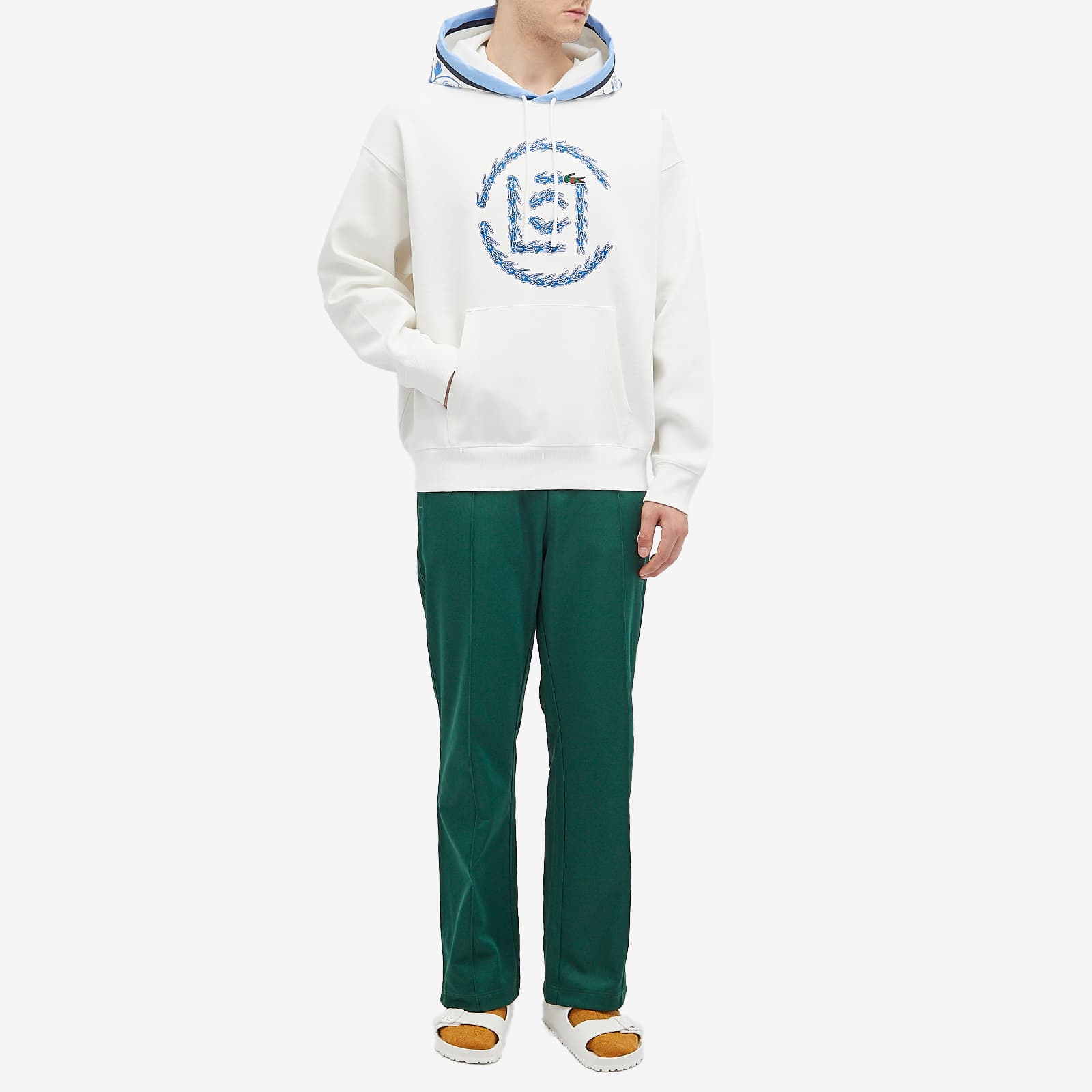 Lacoste x CLOT Logo Hoodie Flour & Cobalt | END. (CA)