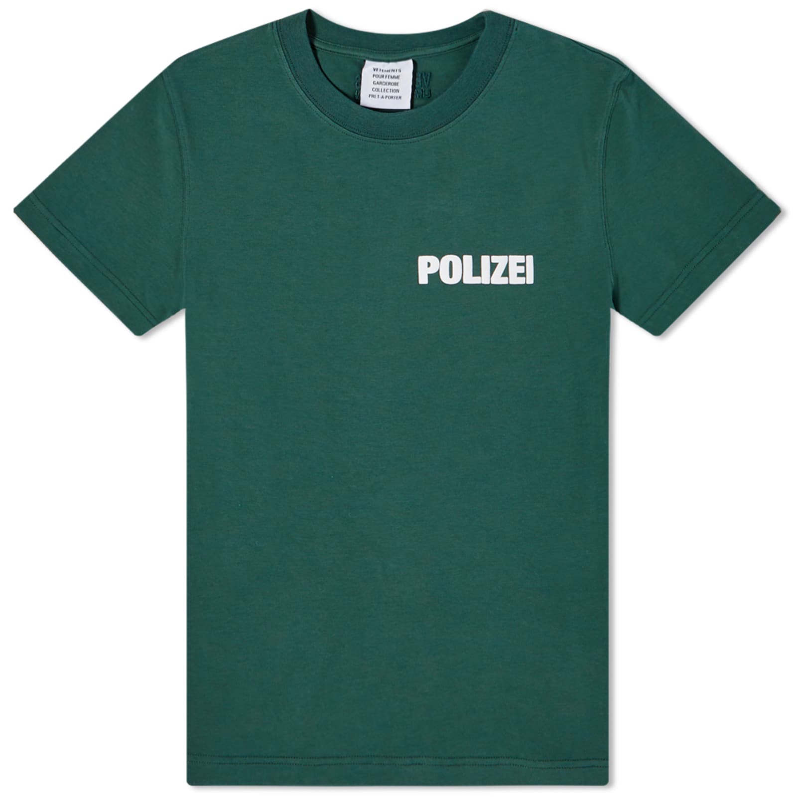 VETEMENTS Polizei Fitted T-Shirt Police Green | END. (US)