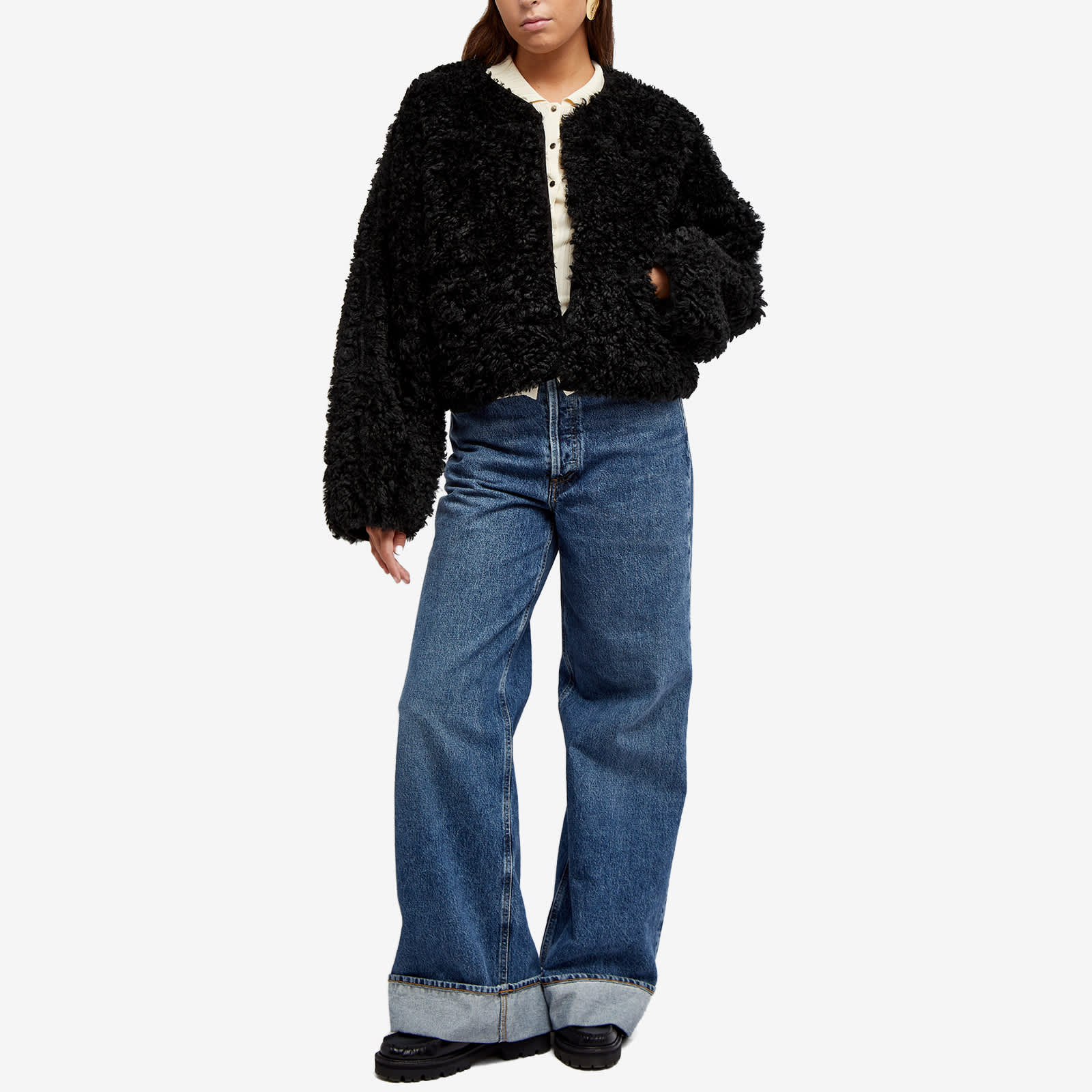 Stand Studio Charmaine Faux Shearling Jacket Black | END. (KR)