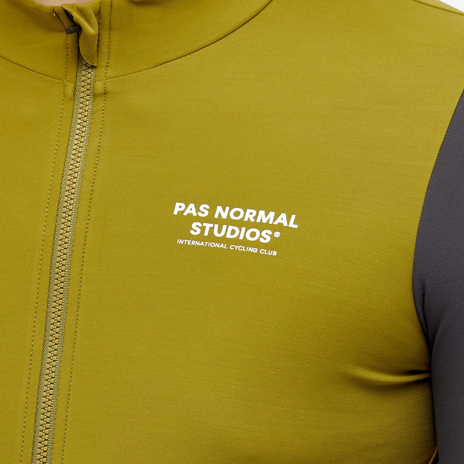 Pas Normal Studios Mechanism Long Sleeve Jersey Deep Grey & Green | END ...