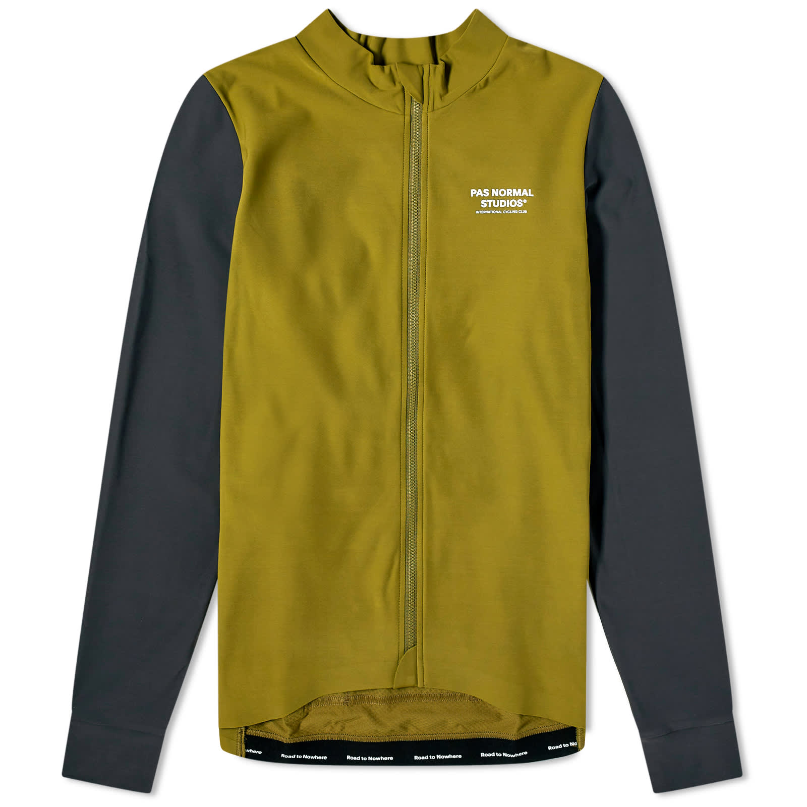 Pas Normal Studios Mechanism Long Sleeve Jersey Deep Grey & Green | END ...