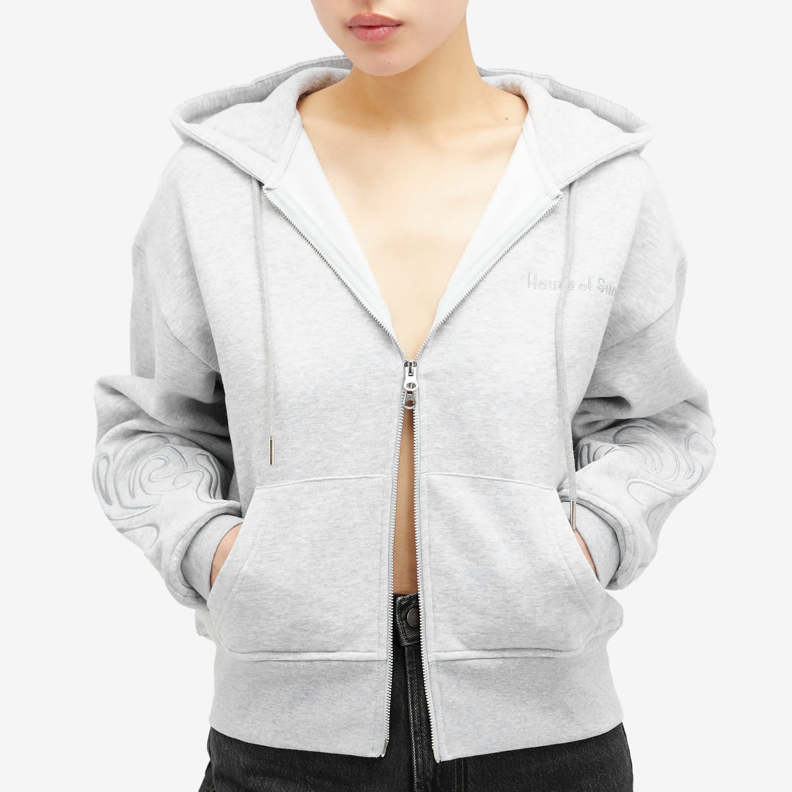 House Of Sunny Odyssey Cropped Zip Hoodie Thunder Grey | END. (US)