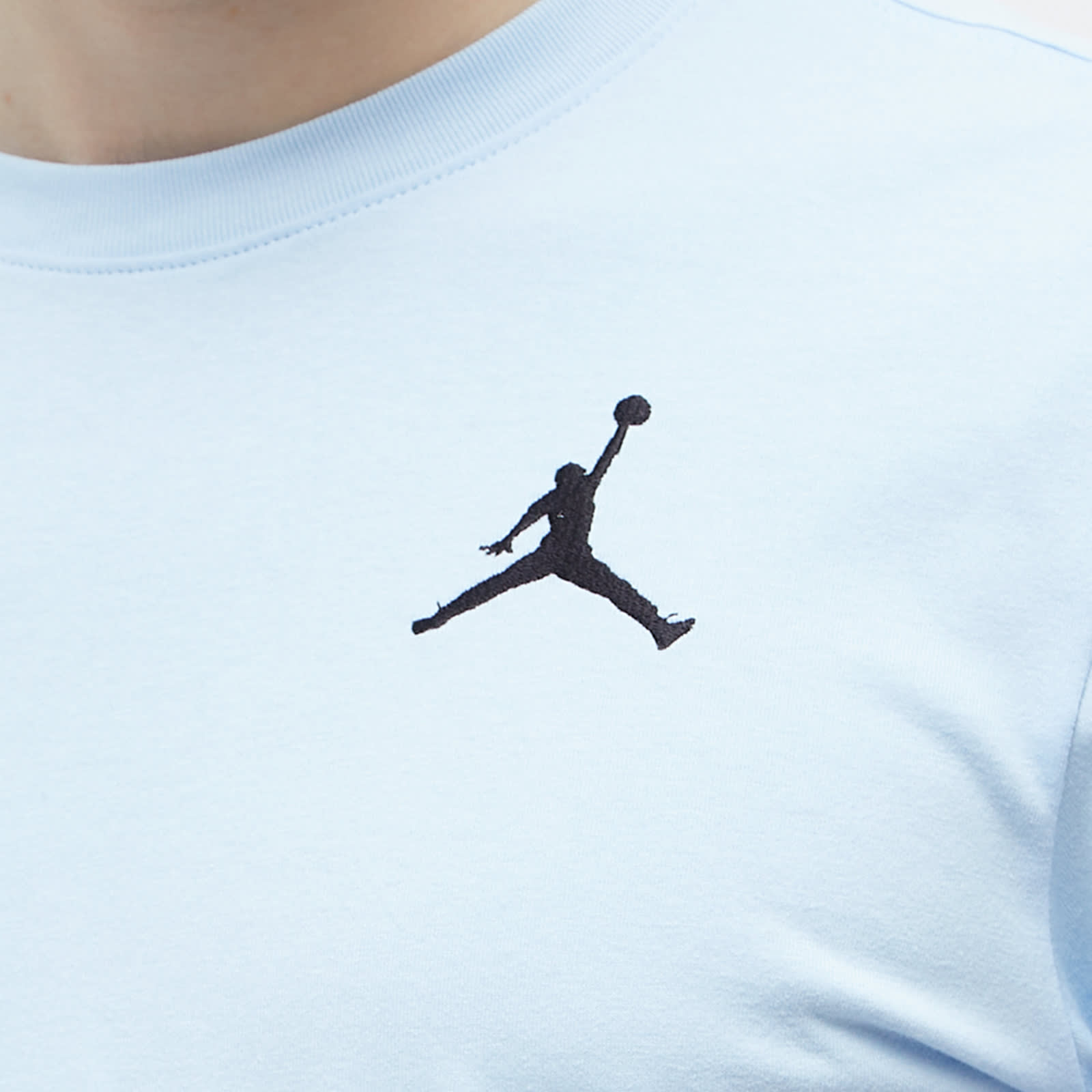 Air Jordan Jump Man Emblem T Shirt Ice Blue And Black End Gb