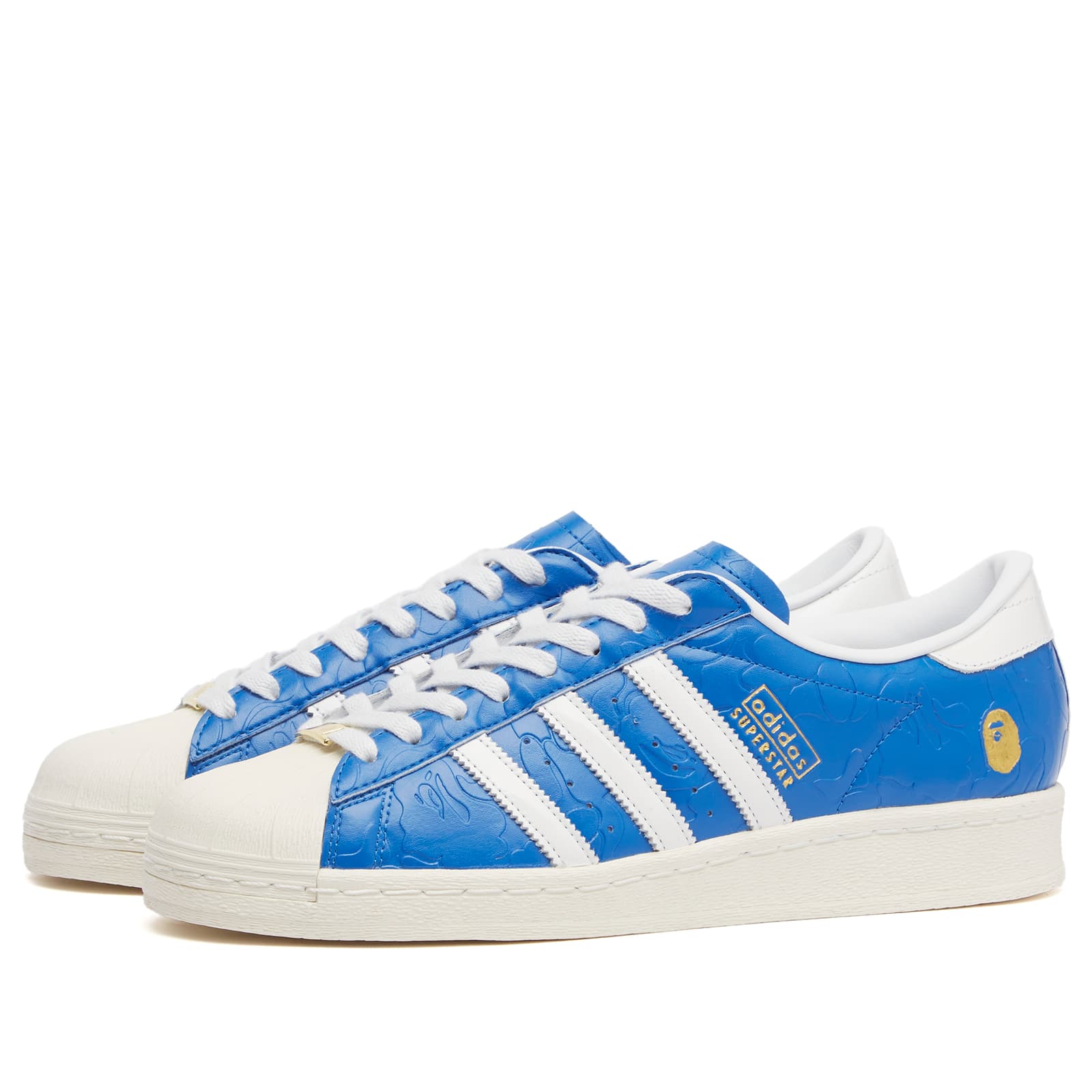 adidas X Bape Superstar Vintage Sneaker Blue, White & Off White | END. (US)
