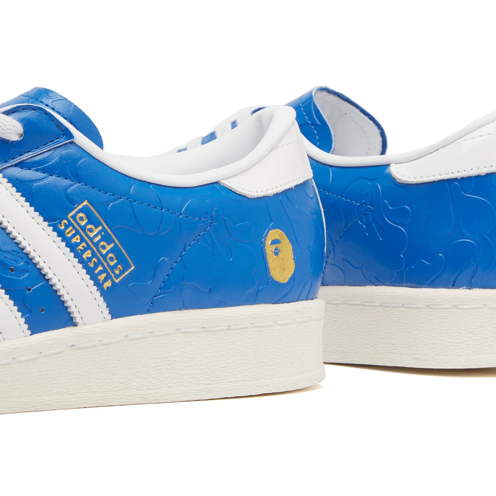 adidas X Bape Superstar Vintage Sneaker Blue, White & Off White | END. (US)
