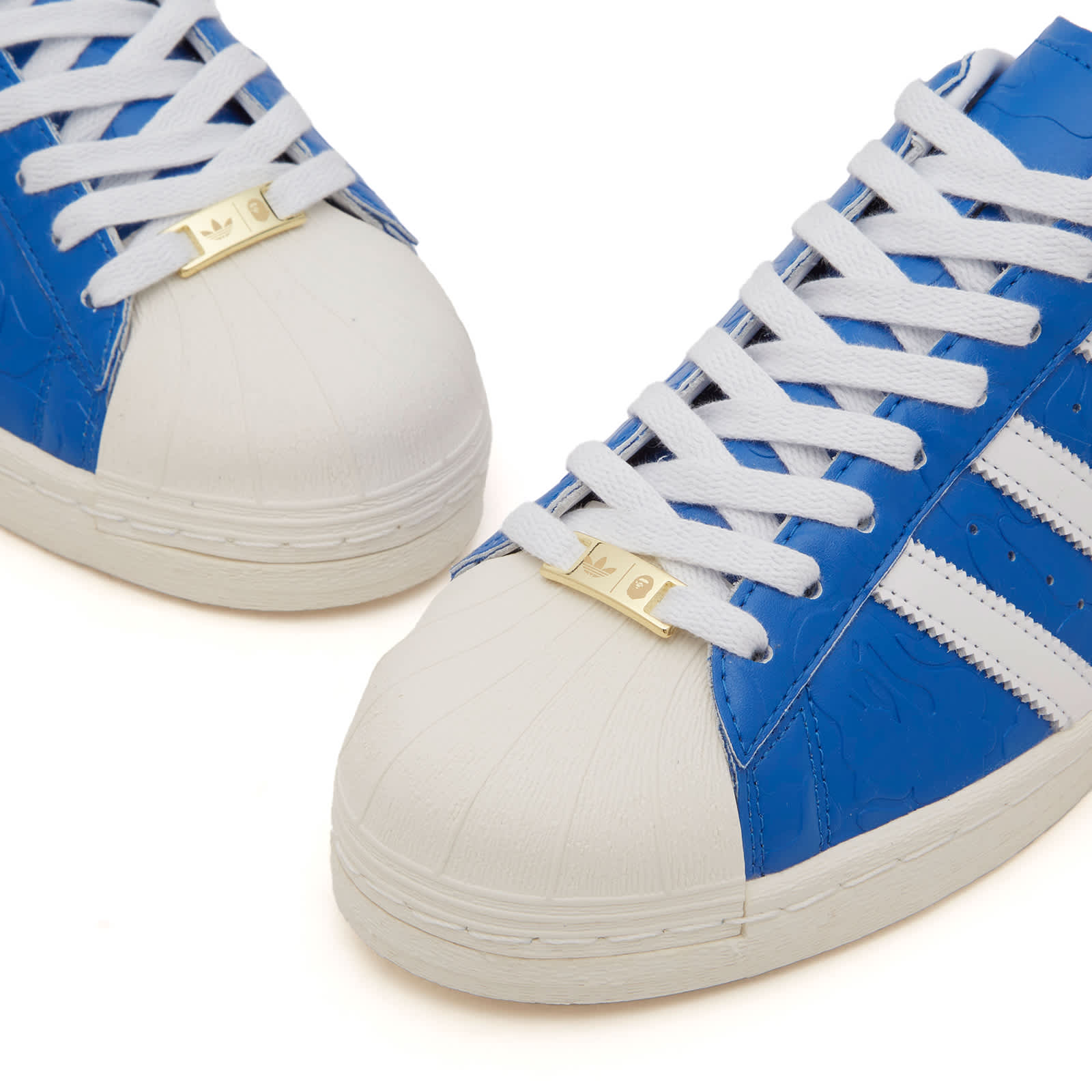adidas X Bape Superstar Vintage Sneaker Blue, White & Off White | END. (US)