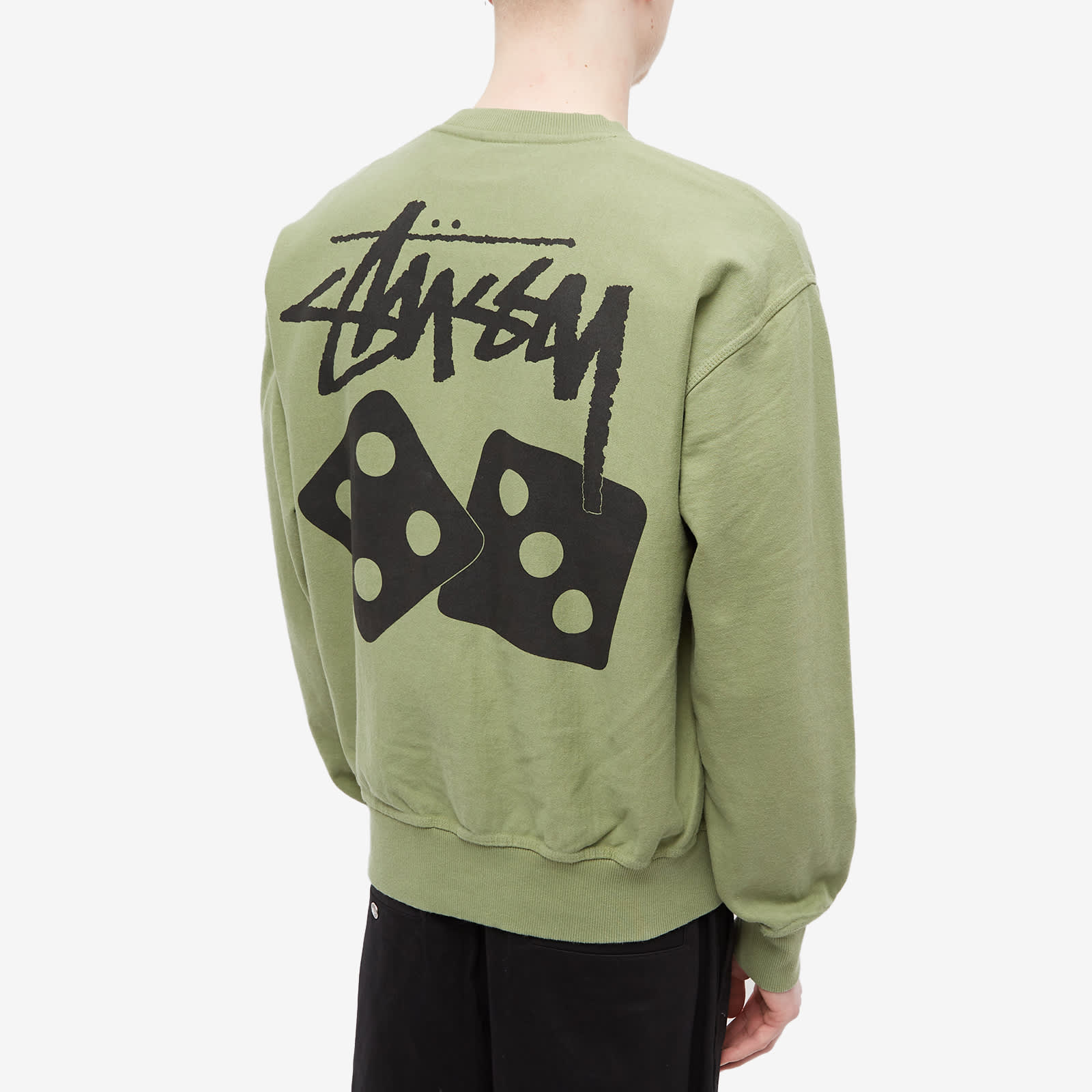Stussy Dice Pigment Dyed Crew Sweat Artichoke | END. (GB)